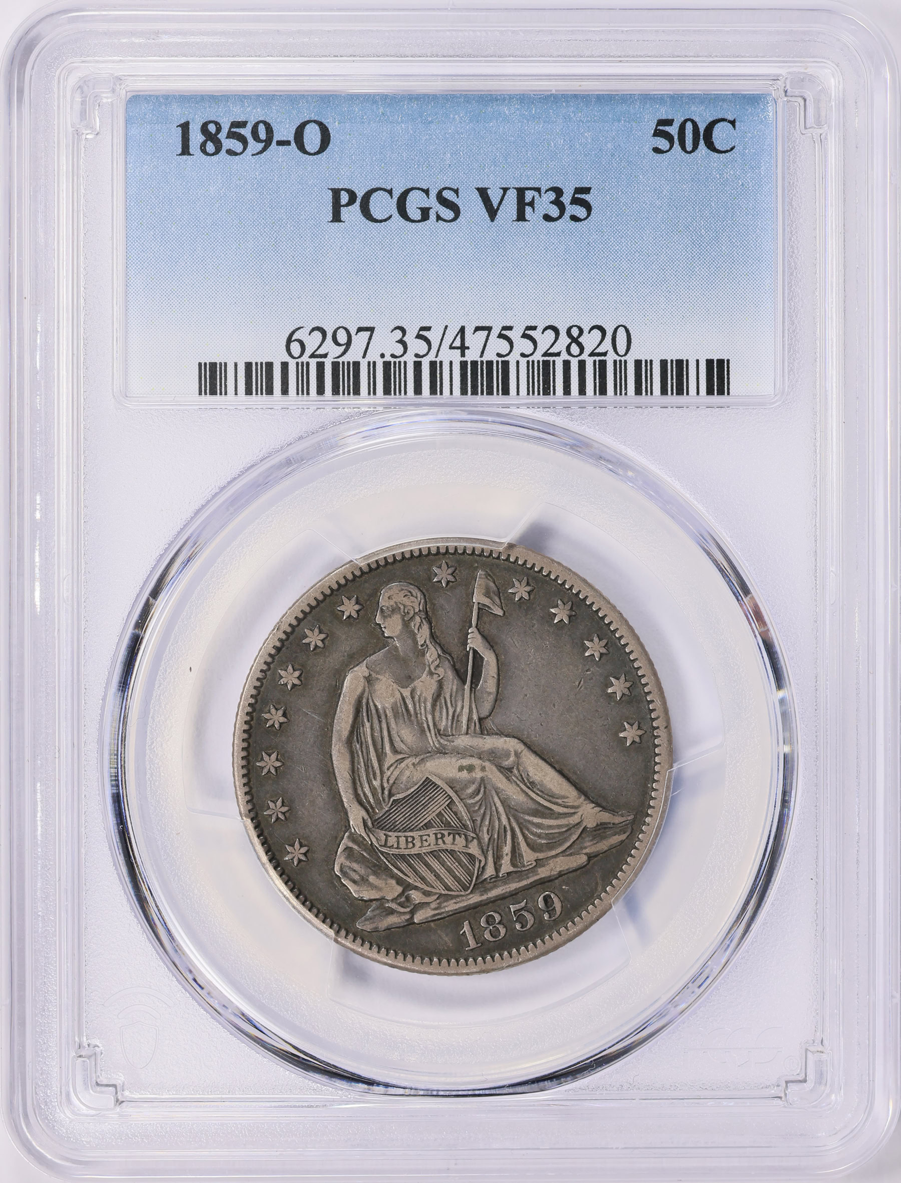 1859-O Seated Liberty Half Dollar PCGS VF-35 (Item 1785553) | GreatCollections Coin Auctions