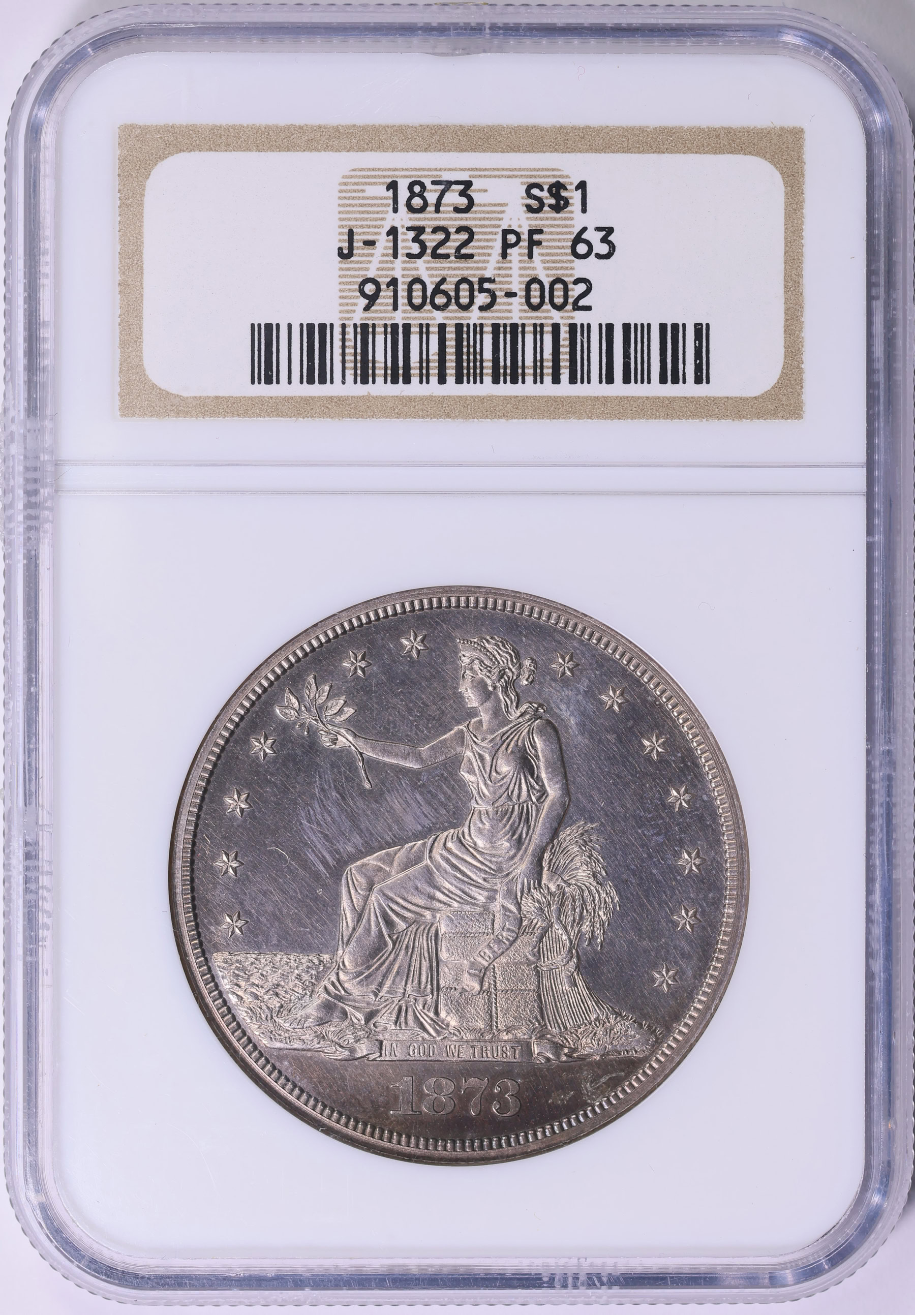 Pattern 1873 T$1 J-1322 NGC Proof-63 (Toned) (Item 1785654 ...