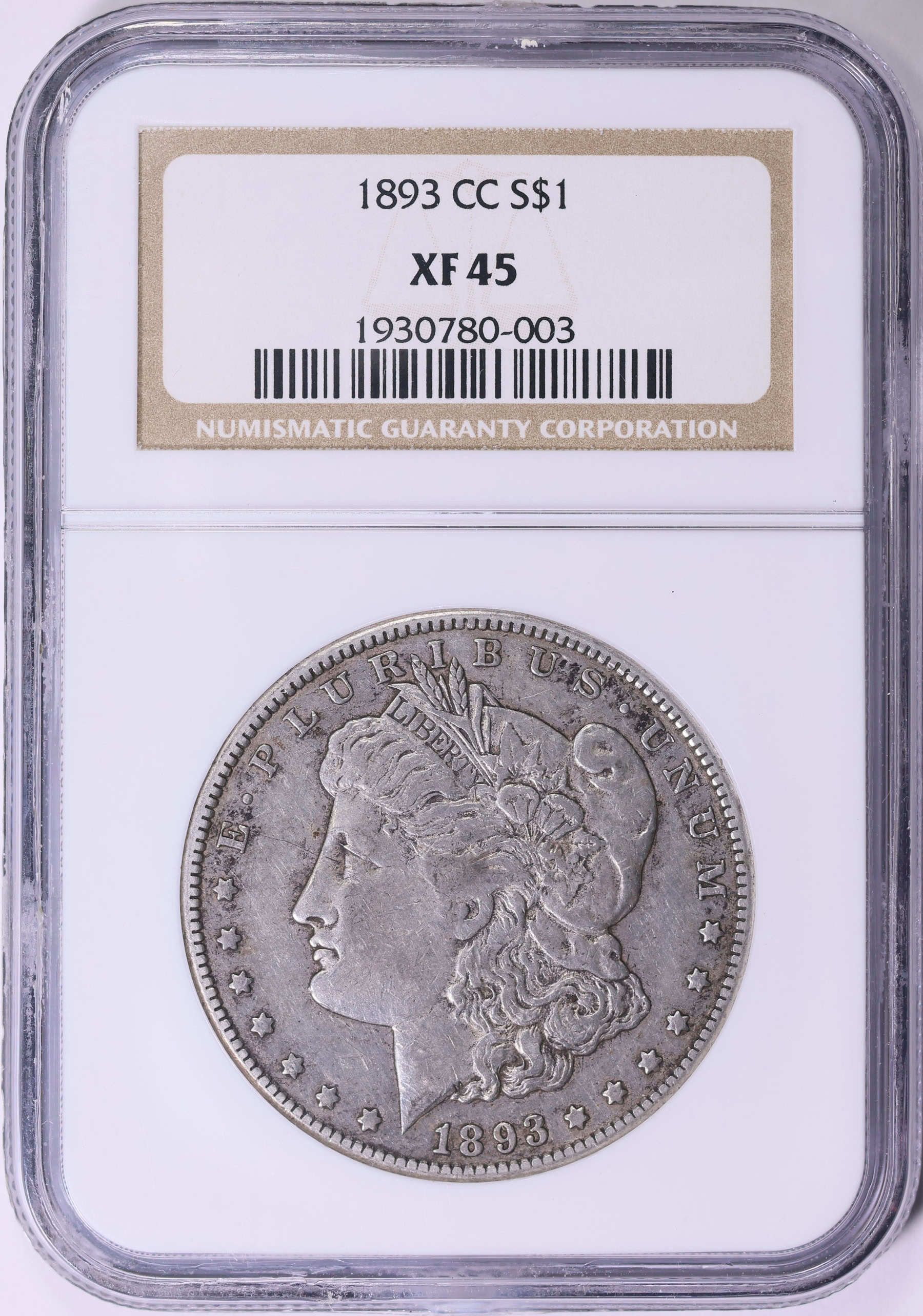 1893-CC Morgan Silver Dollar NGC XF-45 (Item 1785655) | GreatCollections Coin Auctions