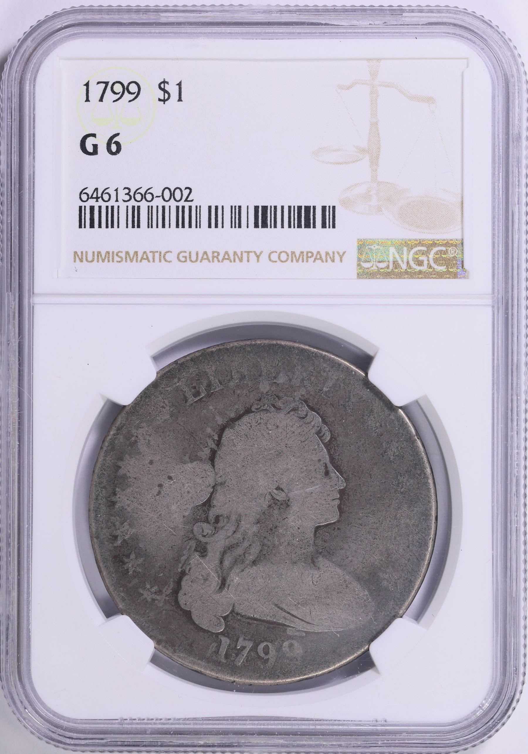 1799 Draped Bust Silver Dollar NGC G-06 (Item 1785656) | GreatCollections Coin Auctions