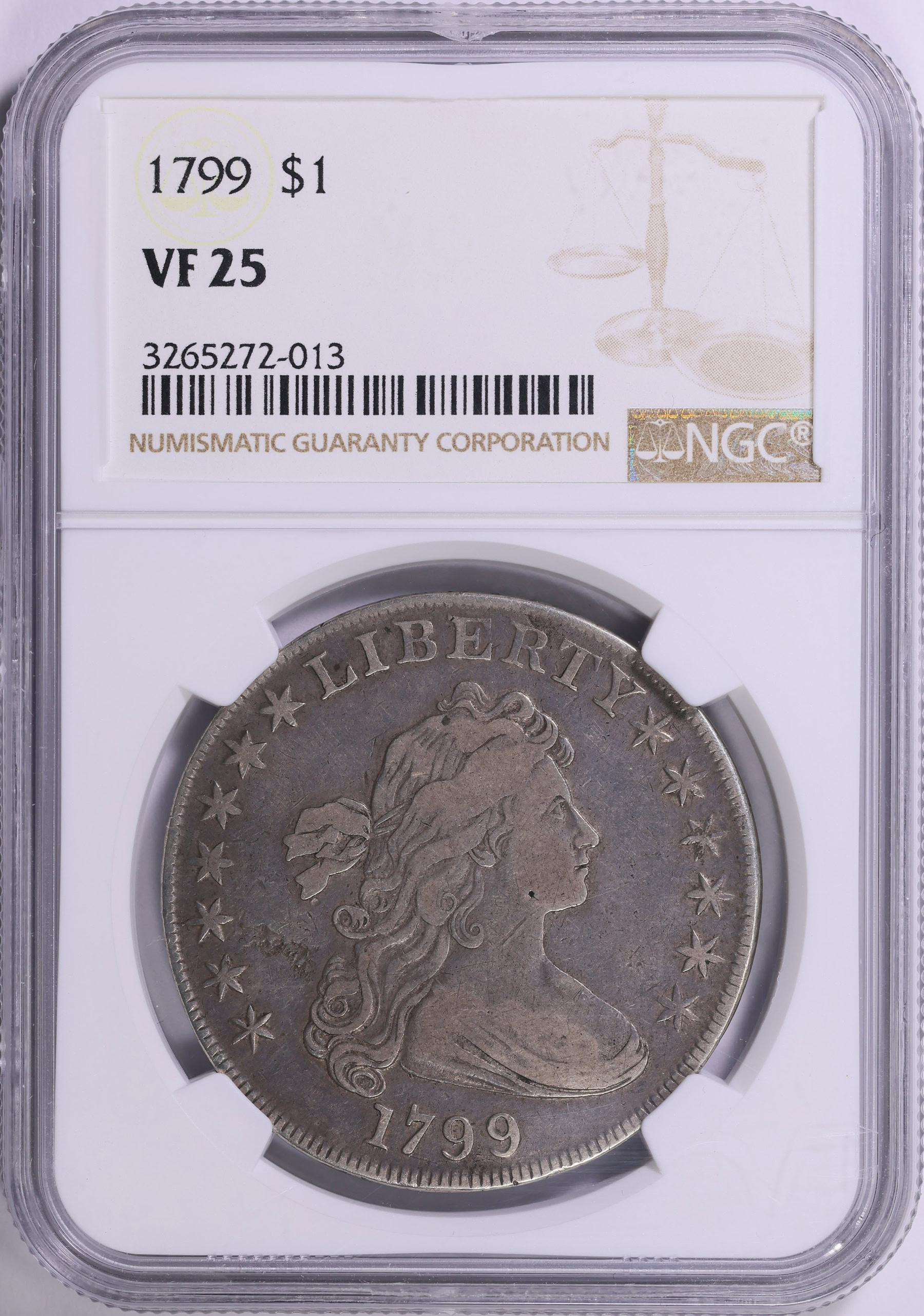 1799 Draped Bust Silver Dollar NGC VF-25 (Item 1785657) | GreatCollections Coin Auctions
