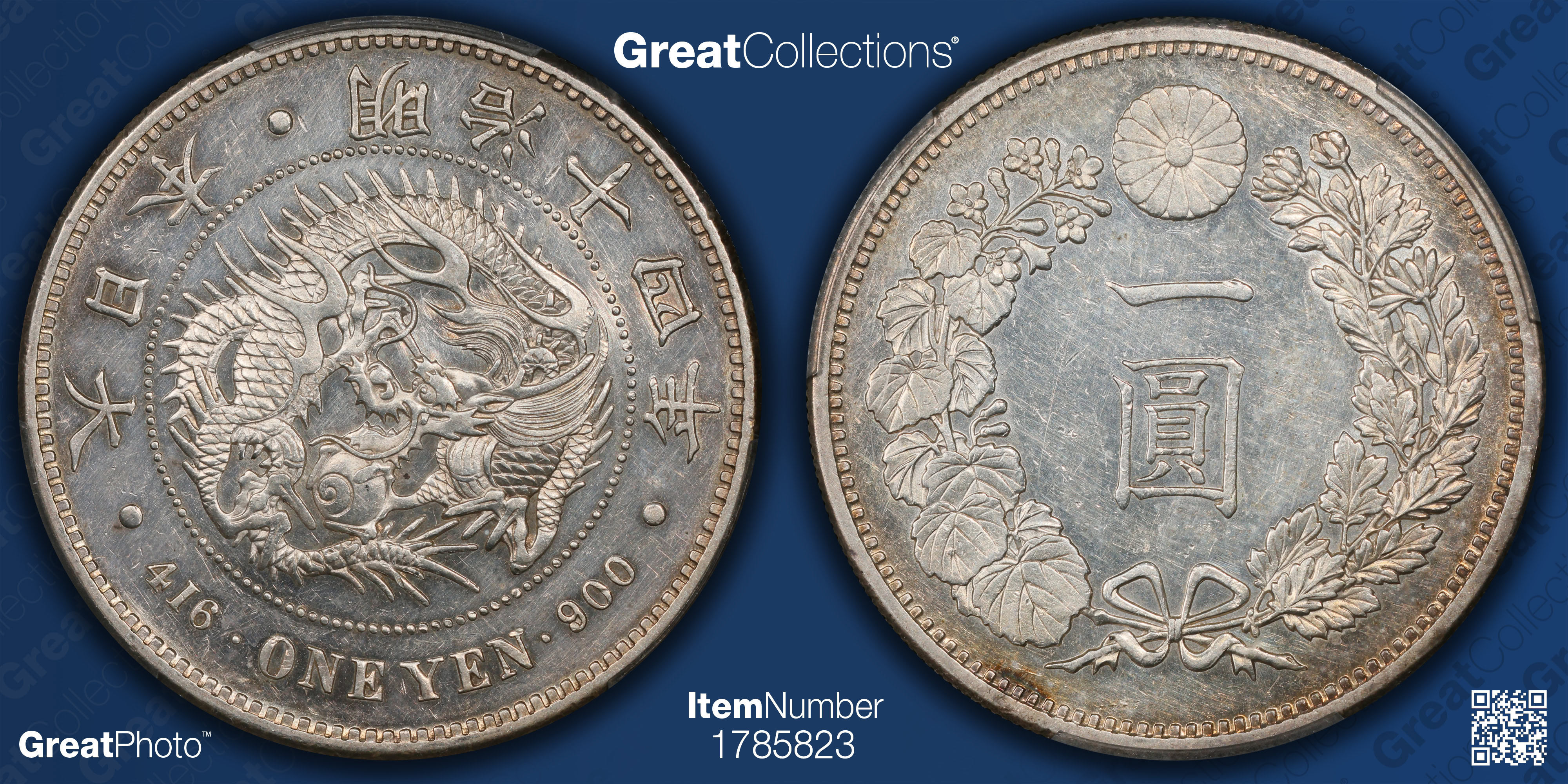 Japan Year 14 (1881) Silver Yen Y-A25.2 PCGS Genuine Unc Details (Item ...