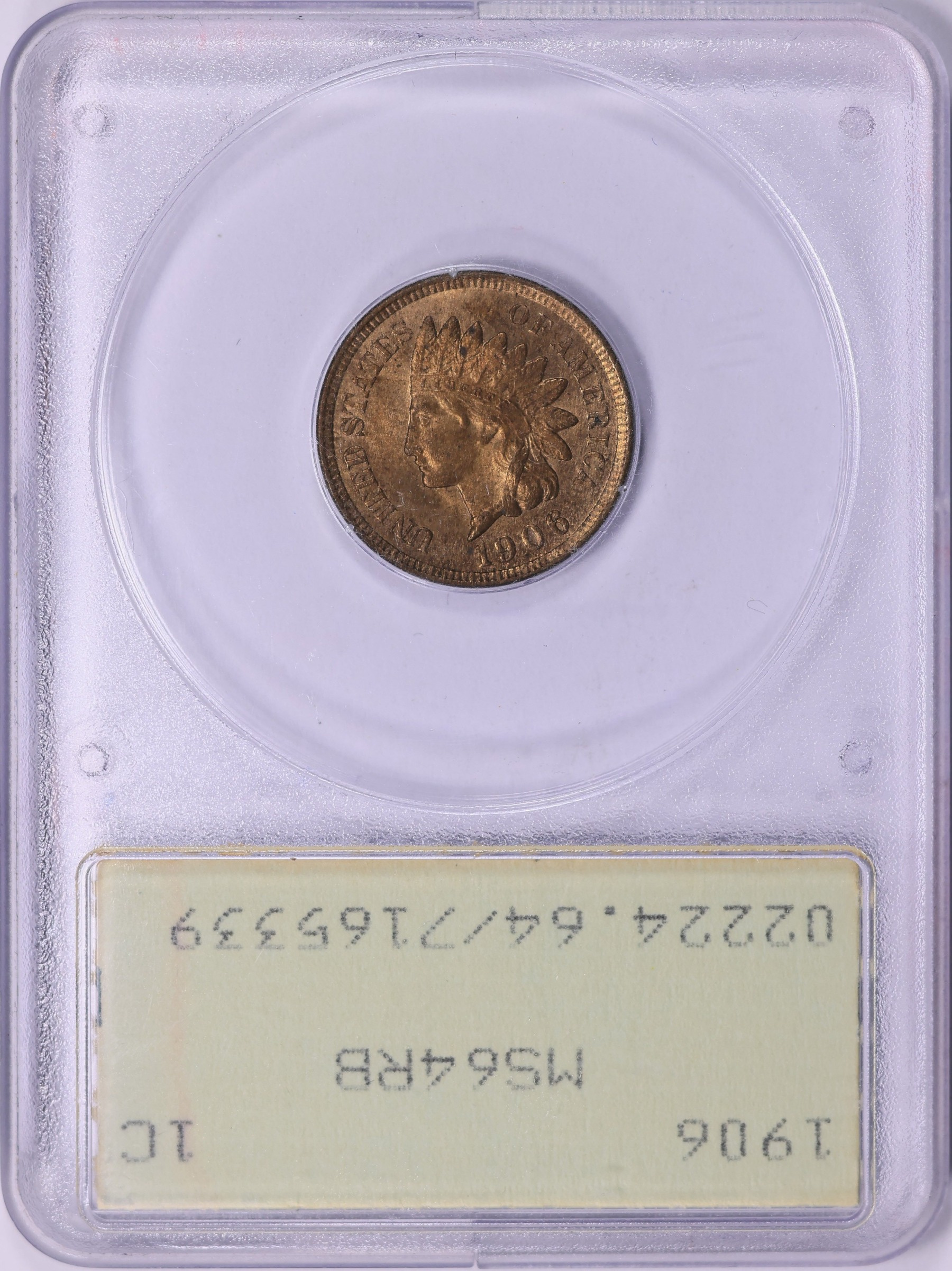 1906 Indian Cent PCGS MS-64 RB OGH (1st Gen) (Item 1785831) | GreatCollections Coin Auctions