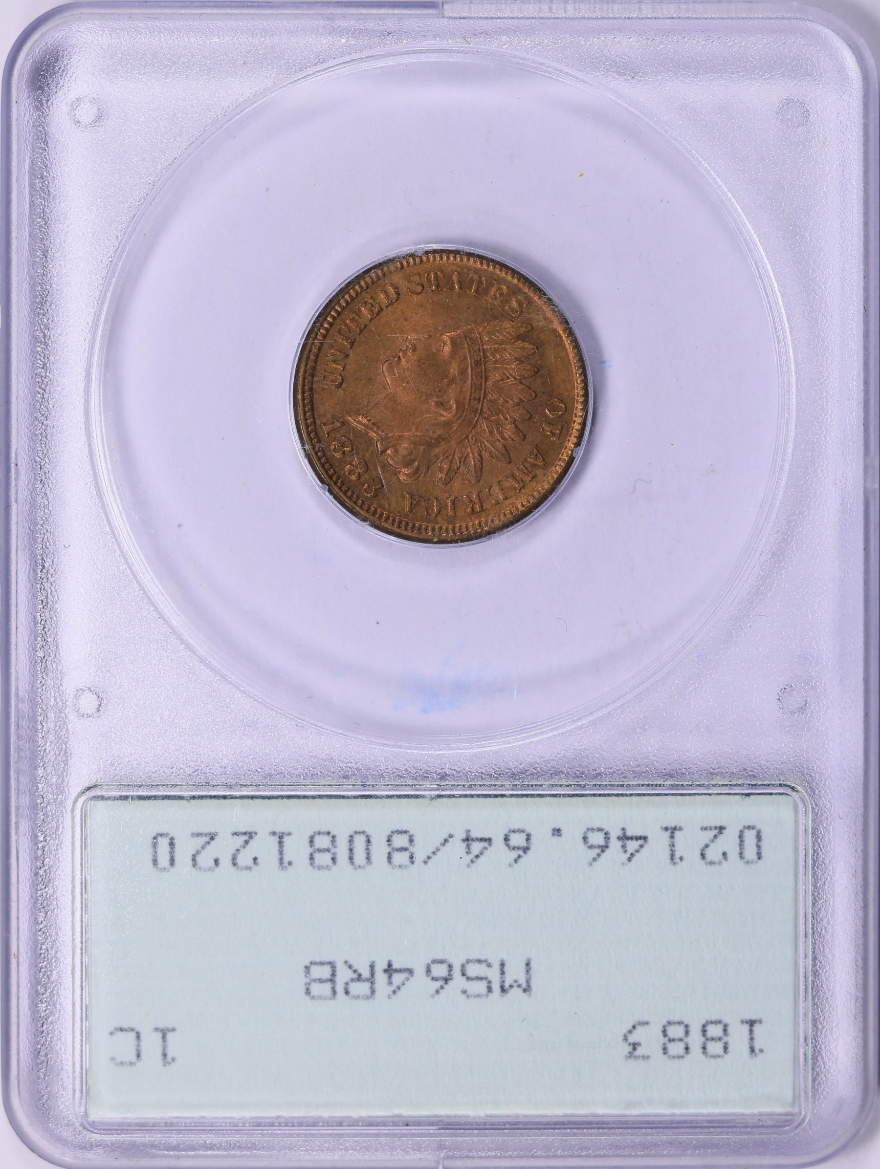 1883 Indian Cent PCGS MS-64 RB OGH (1st Gen) (Item 1785832) | GreatCollections Coin Auctions