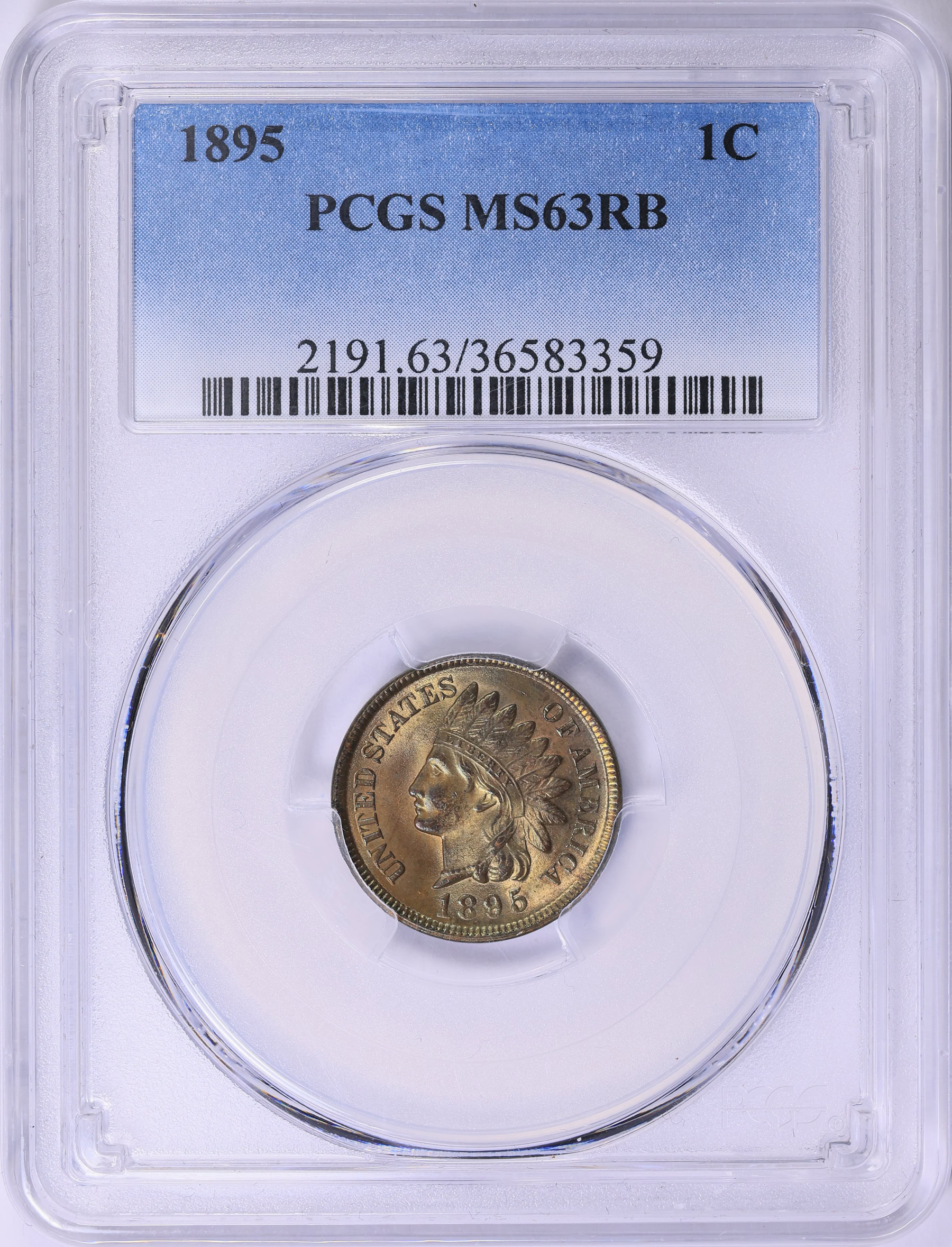 1895 Indian Cent PCGS MS-63 RB (Item 1785852) | GreatCollections Coin Auctions