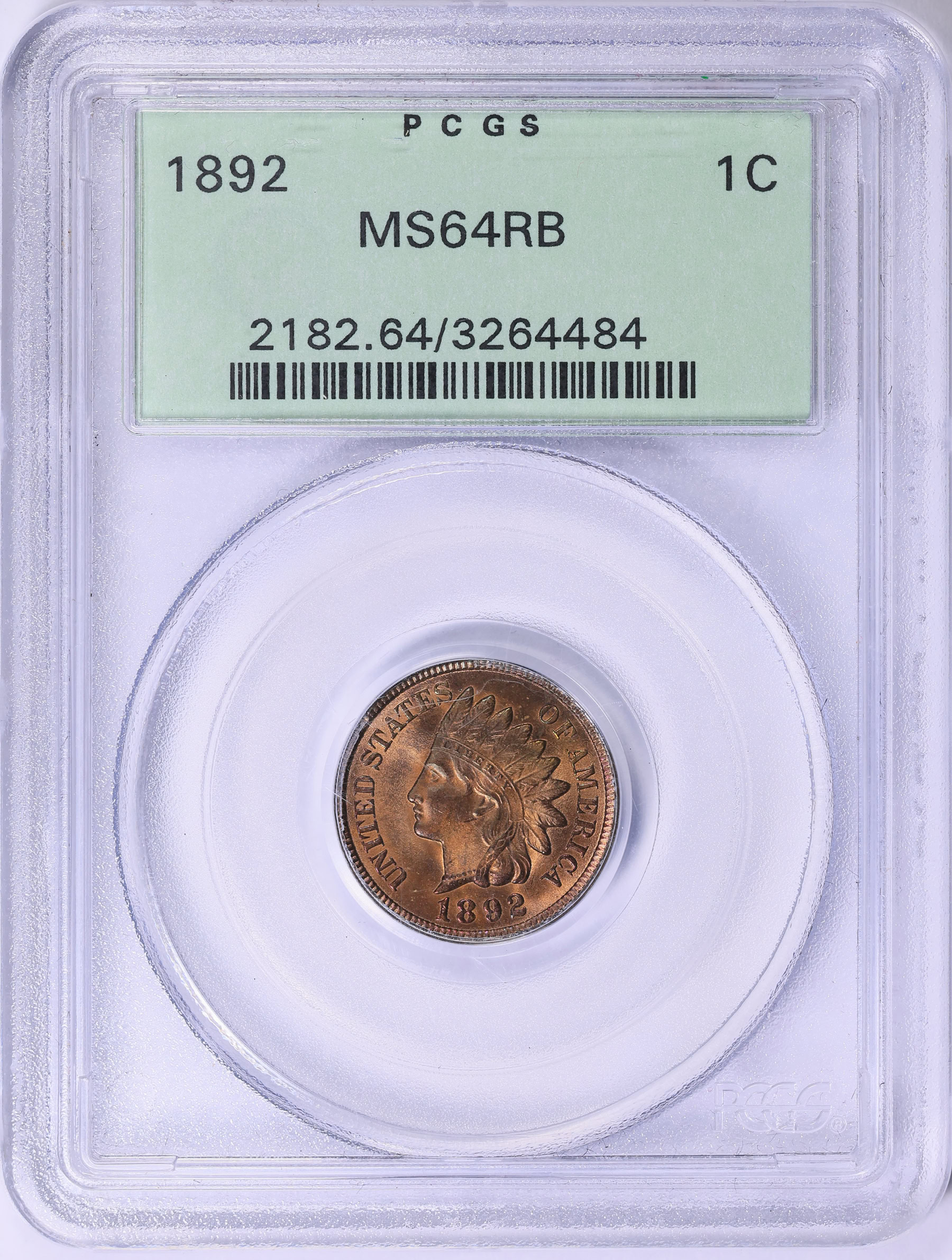 1892 Indian Cent PCGS MS-64 RB OGH (Item 1785866) | GreatCollections ...
