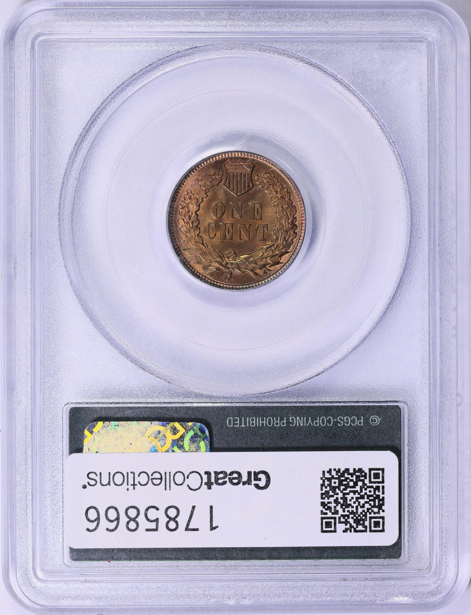 1892 Indian Cent PCGS MS-64 RB OGH (Item 1785866) | GreatCollections Coin Auctions