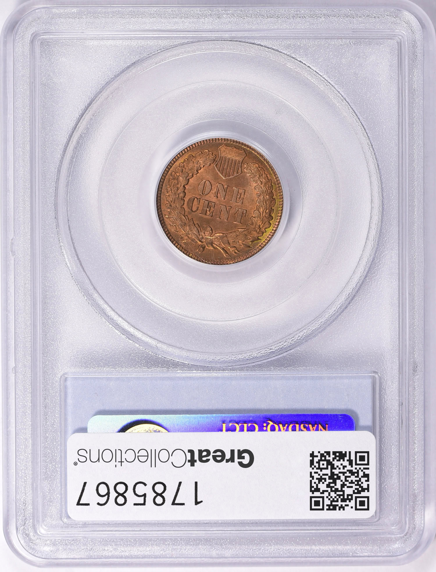 1893 Indian Cent PCGS MS-63 RB (Toned) (Item 1785867) | GreatCollections Coin Auctions