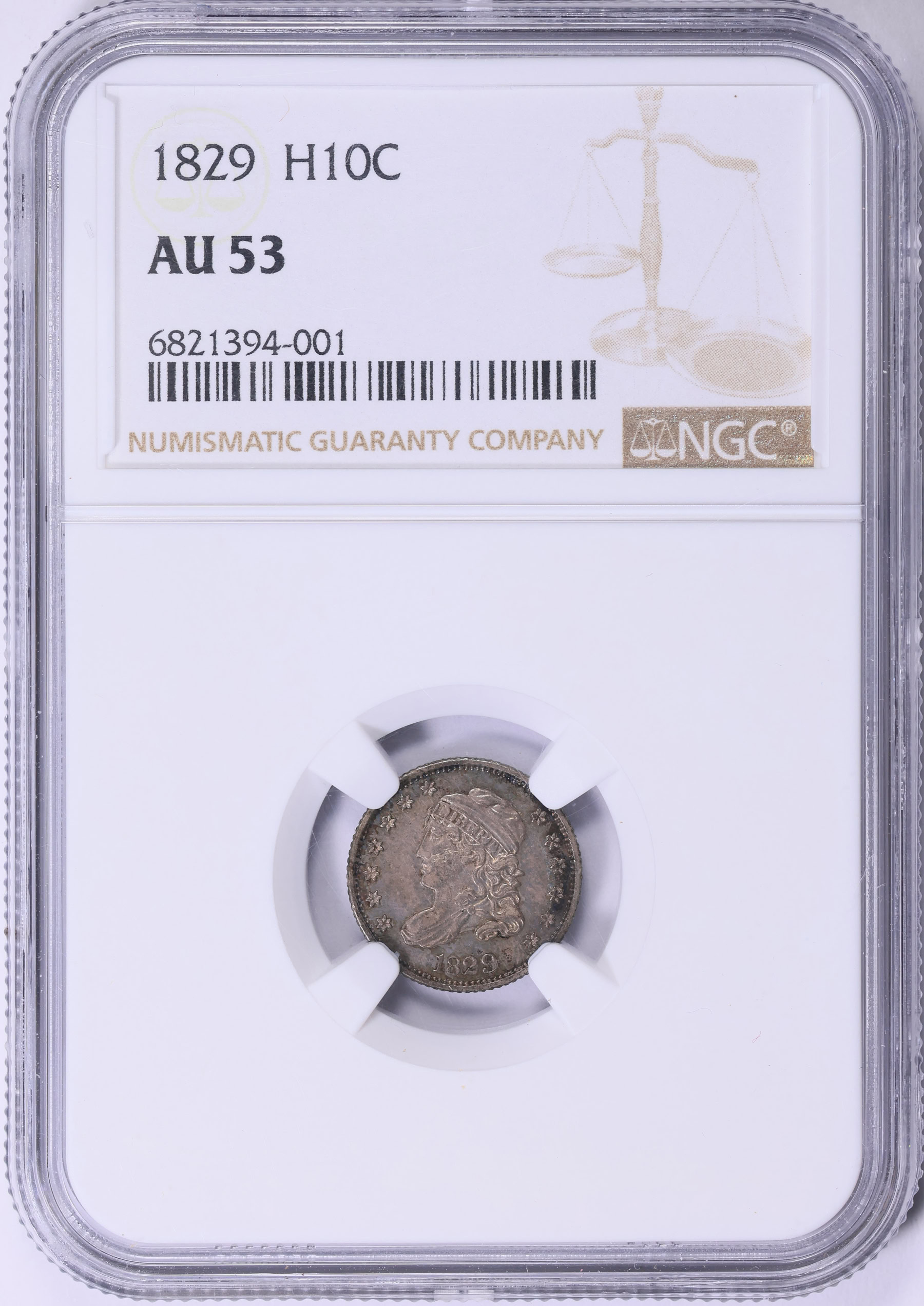 1829 Capped Bust Half Dime NGC AU-53 (Item 1785900) | GreatCollections ...