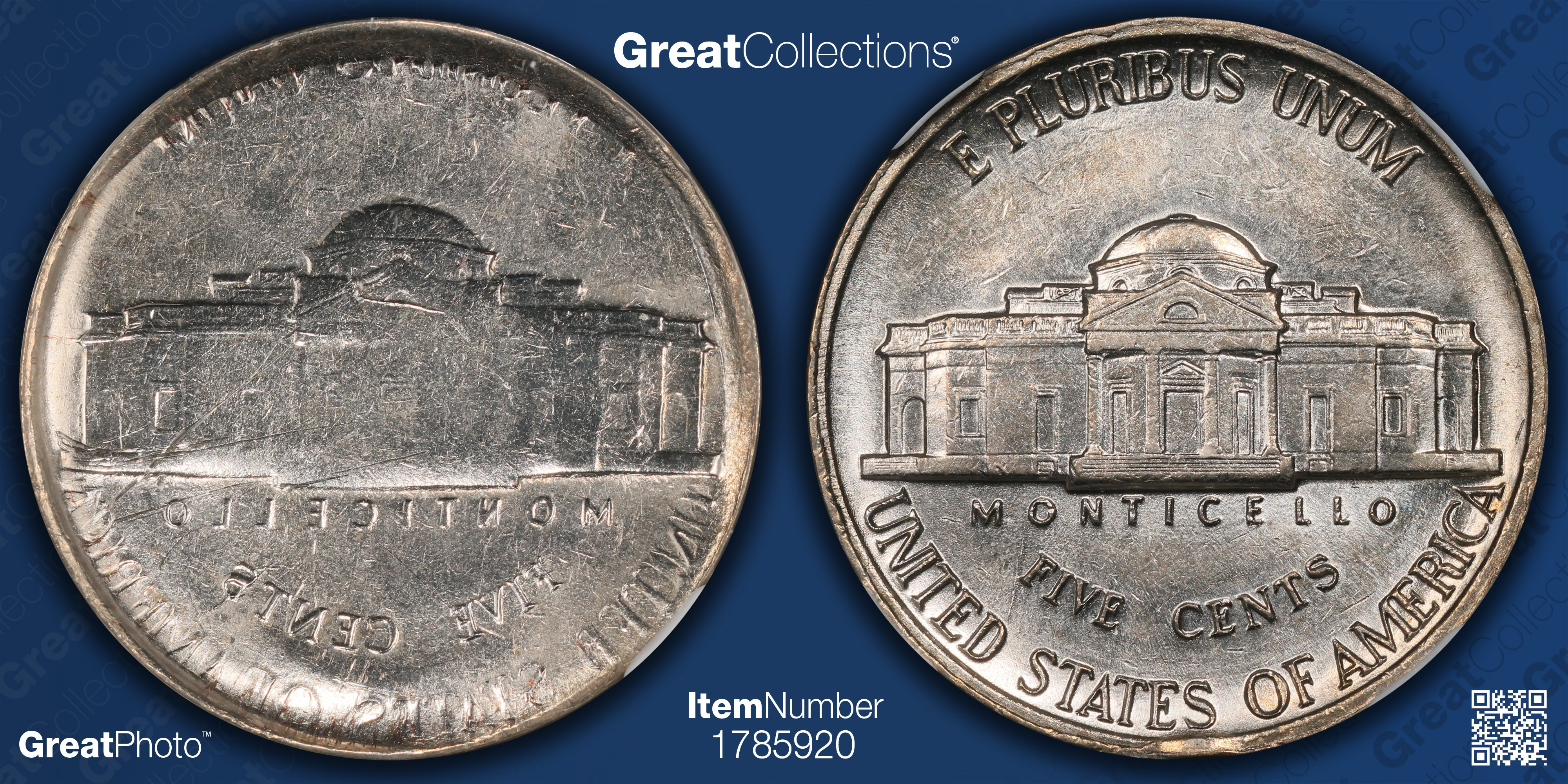 Mint Error Jefferson Nickel Obverse Brockage NGC Unc Details | NGC Cert ...