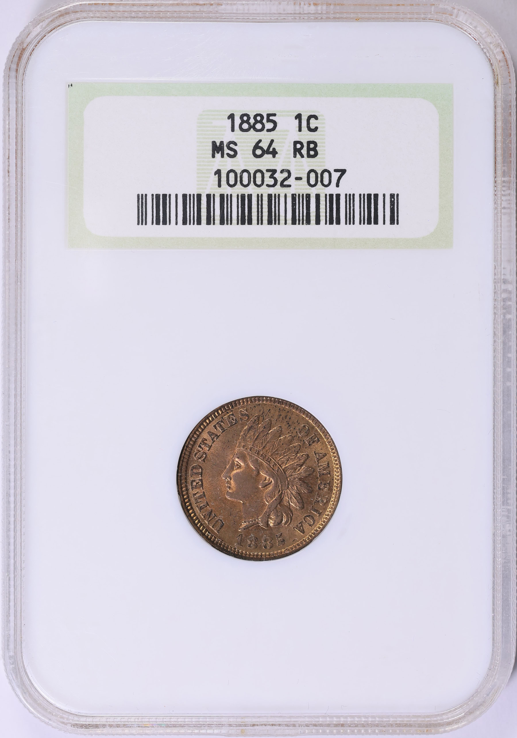 1885 Indian Cent NGC MS-64 RB OH (Item 1785922) | GreatCollections Coin Auctions