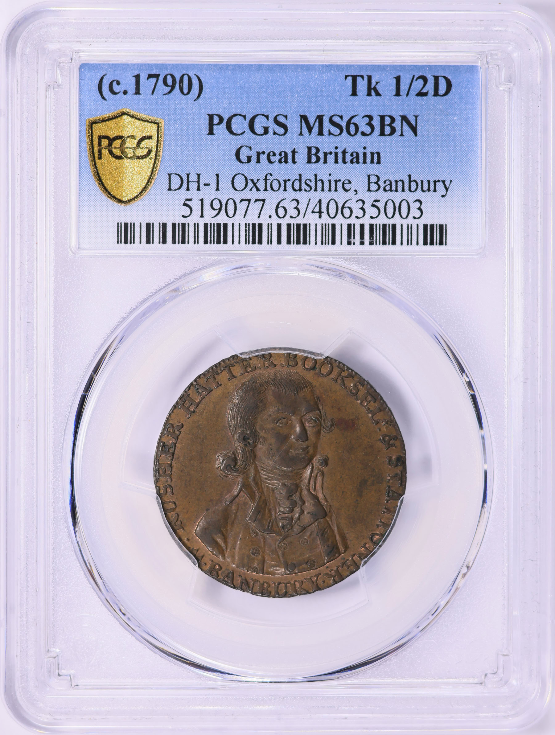 Great Britain - Oxfordshire, Banbury ND (c.1790) 1/2 Penny Token PCGS ...