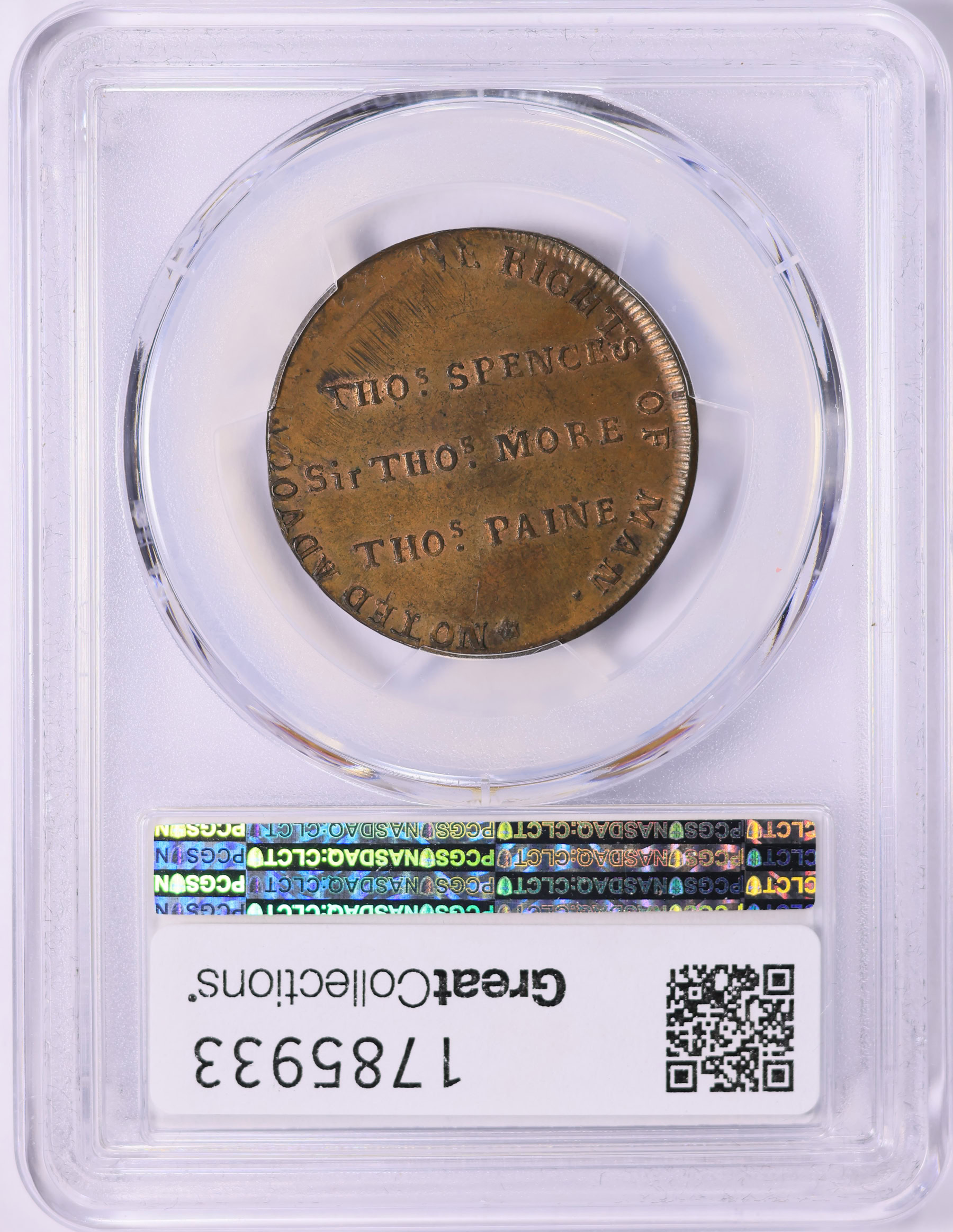 Great Britain - Northumberland 1795 1/2 Penny Token PCGS MS-64 BN ...