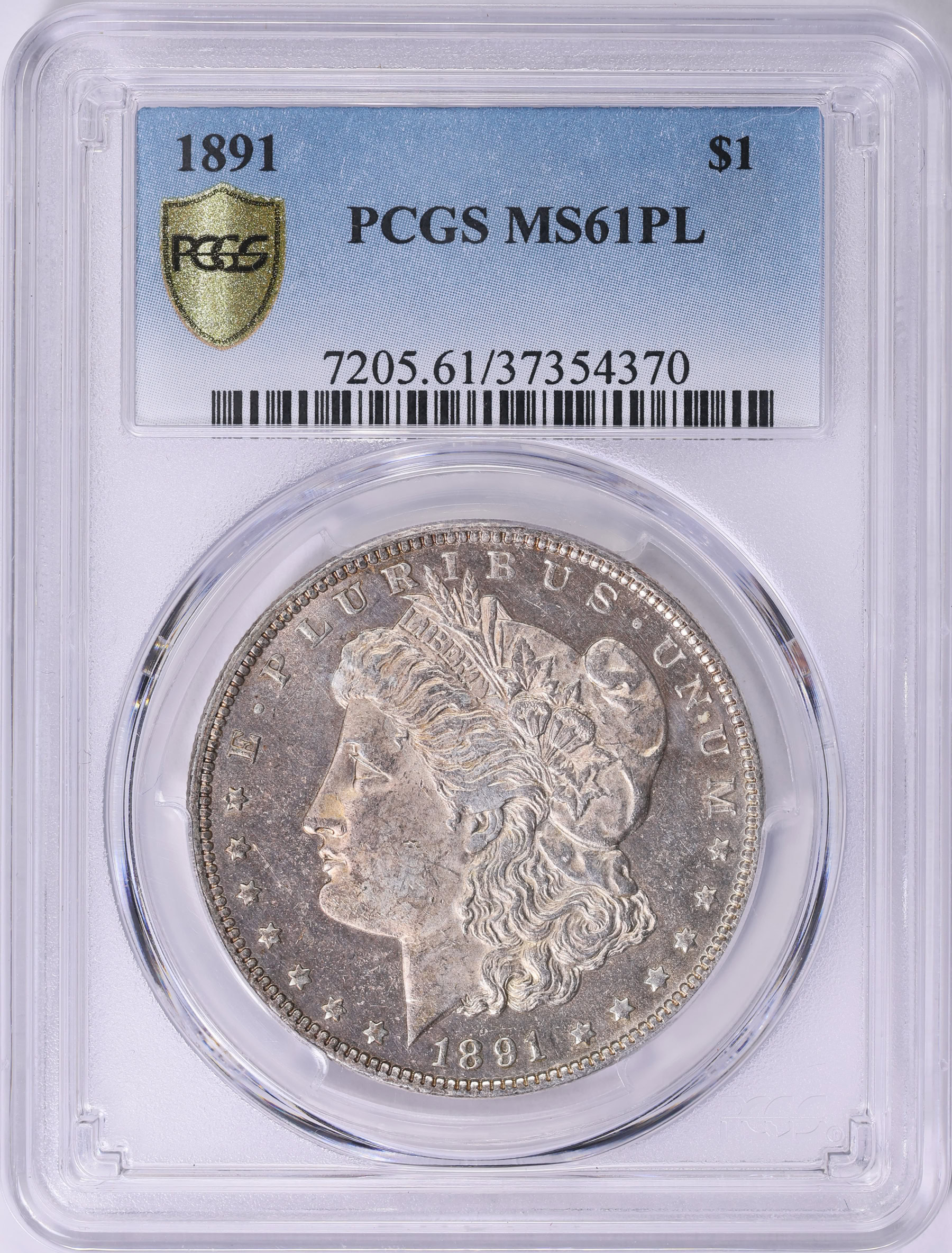 1891 Morgan Silver Dollar PCGS MS-61 PL (Toned) (Item 1786011) | GreatCollections Coin Auctions