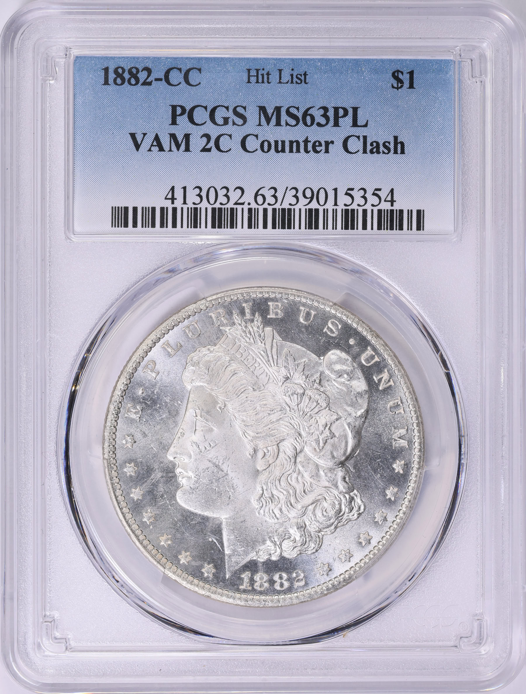1882-CC Morgan Silver Dollar Counter Clash VAM-2C Hit List PCGS MS-63 PL (Item 1786015 ...