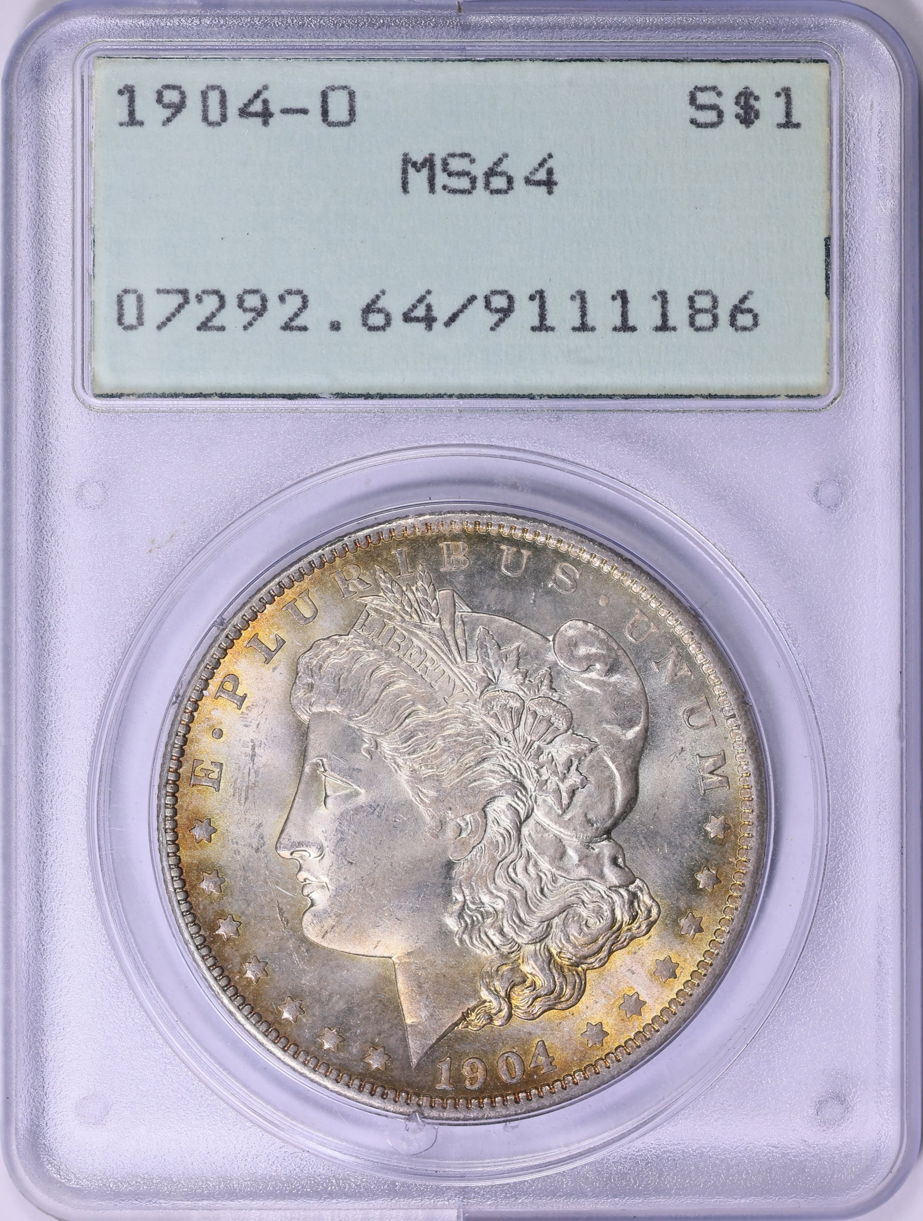 1904-O Morgan Silver Dollar PCGS MS-64 OGH (1st Gen) (Toned) (Item 1786122) | GreatCollections ...