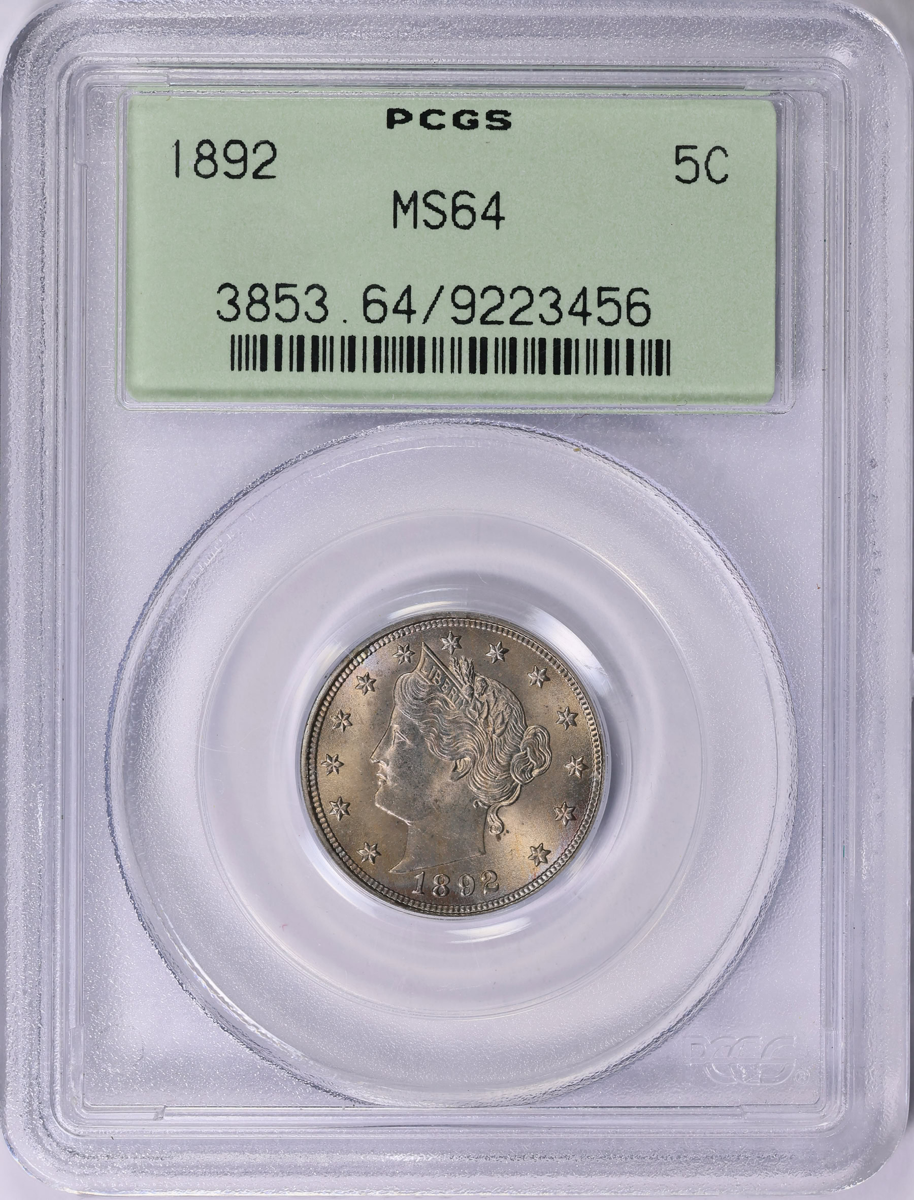 1892 Liberty Nickel PCGS MS-64 OGH (Item 1786171) | GreatCollections ...