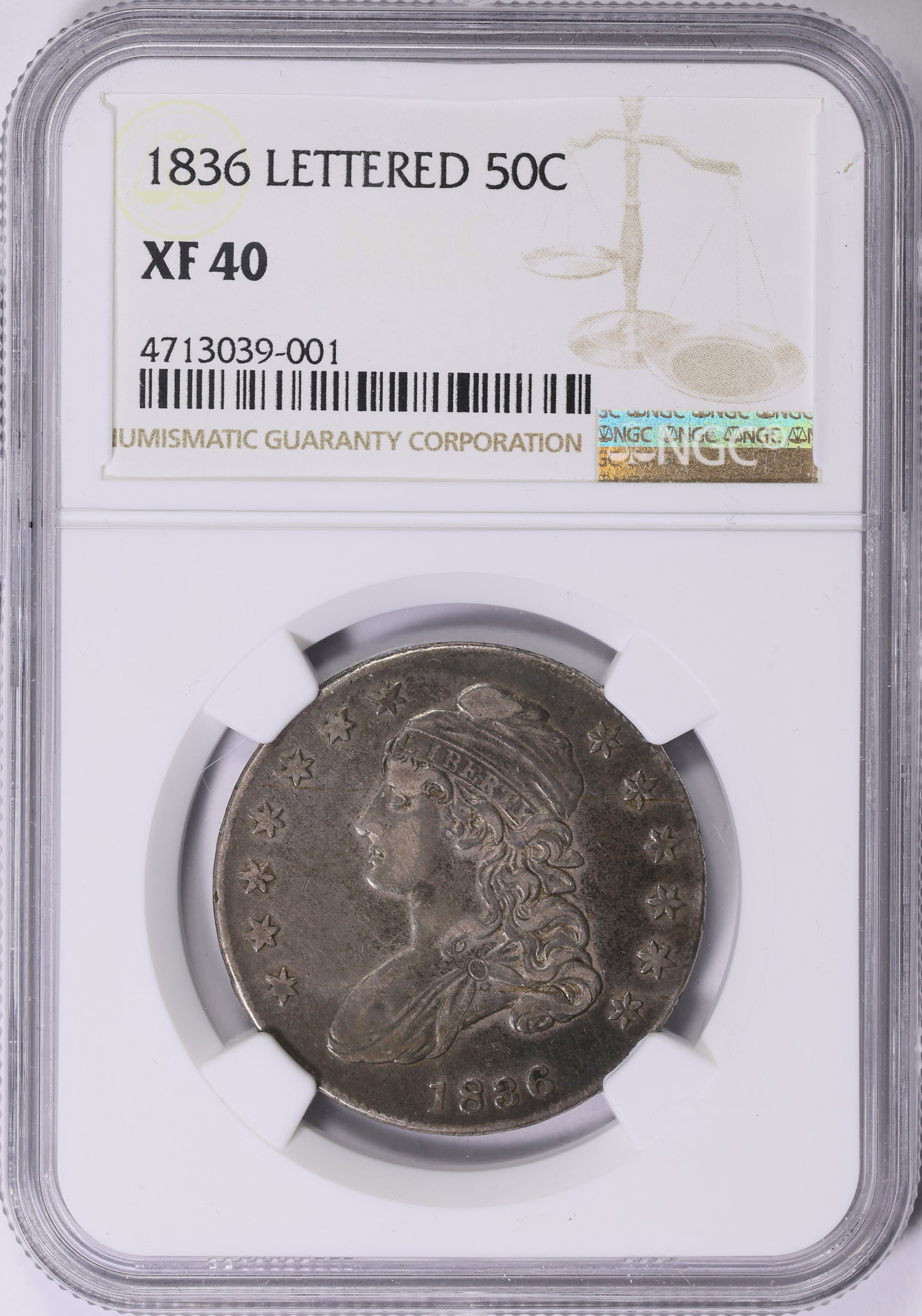 1836 Capped Bust Half Dollar Lettered Edge NGC XF-40 (Item 1786179 ...