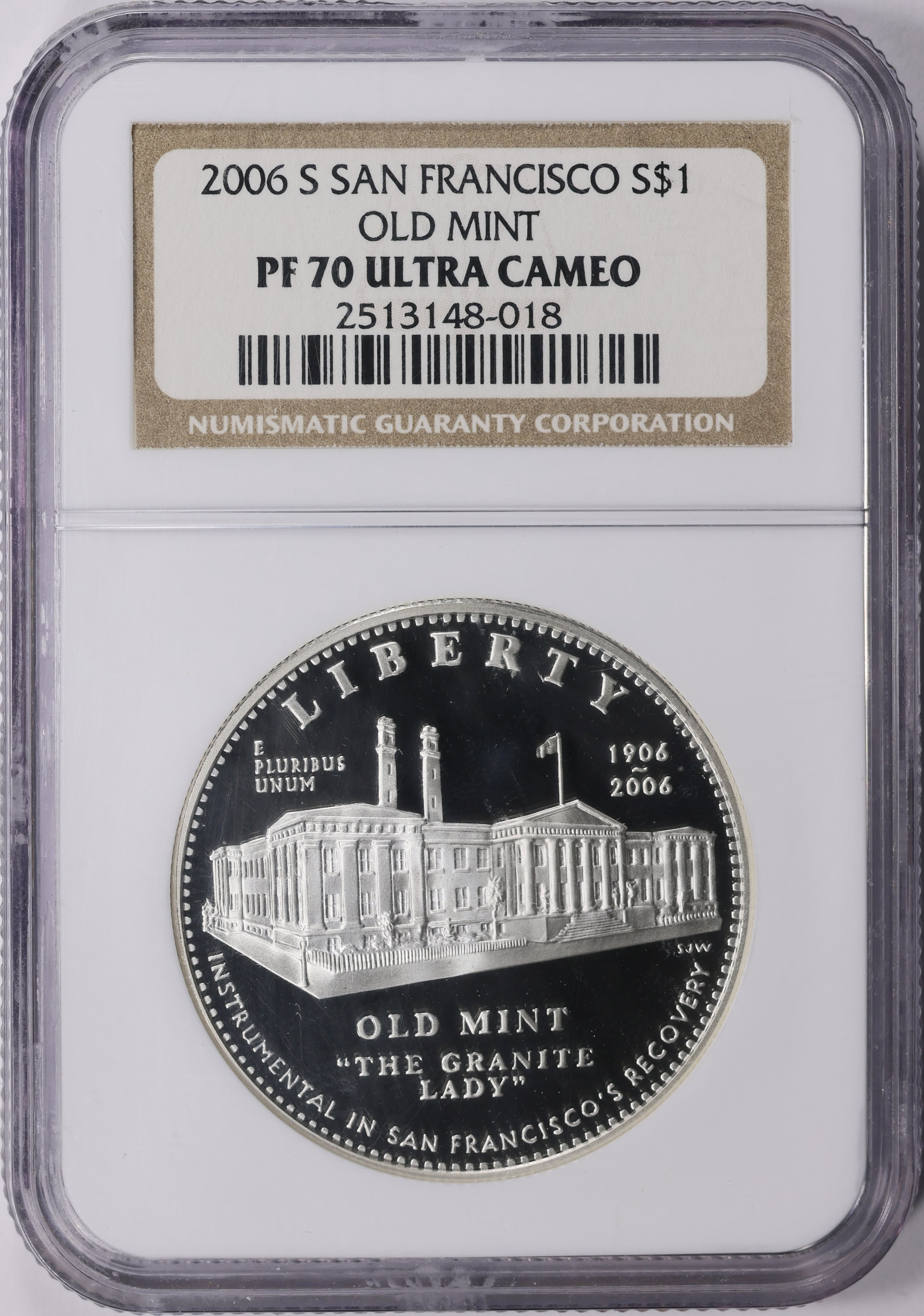 2006-S San Francisco Old Mint Centennial Silver Dollar NGC Proof-70 UC ...