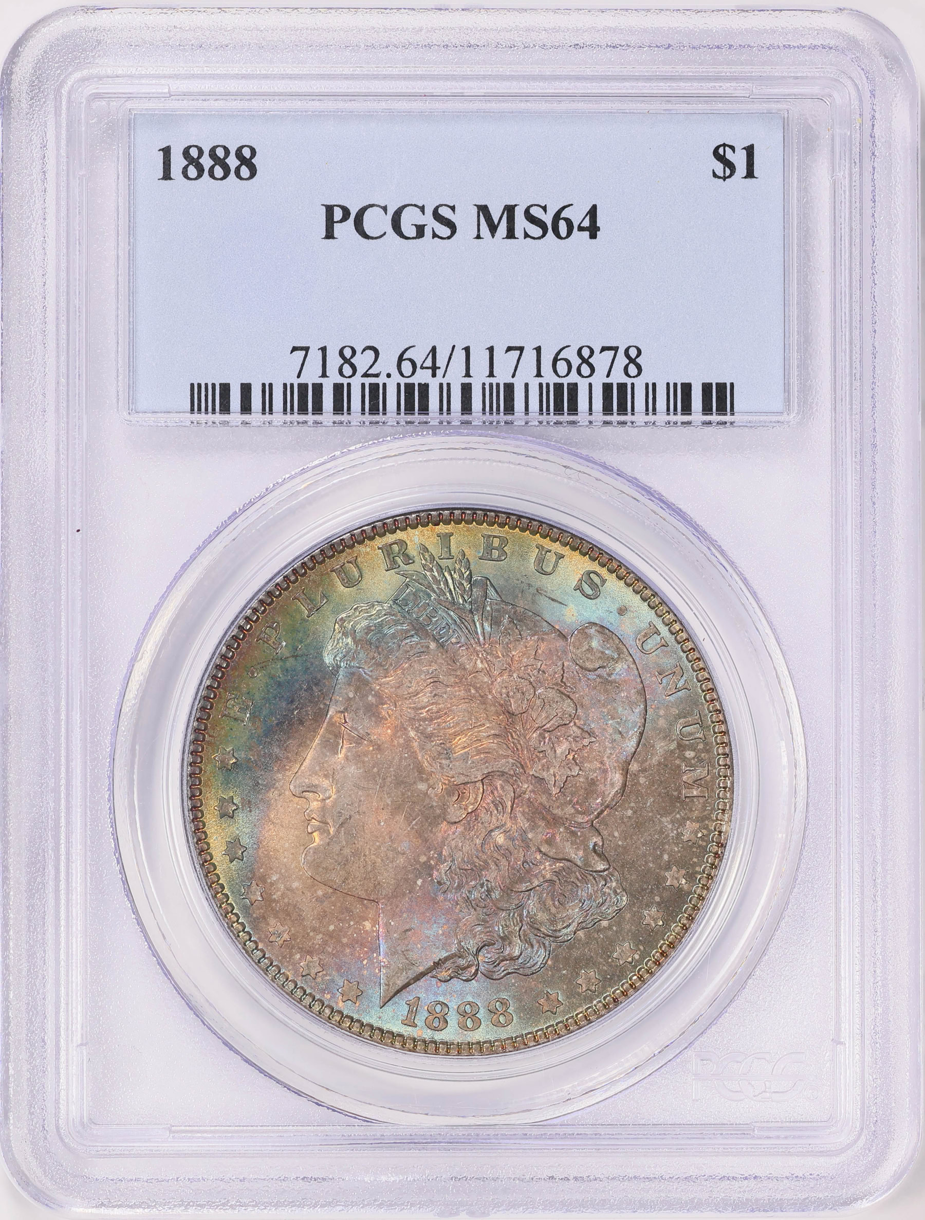 1888 Morgan Silver Dollar PCGS MS-64 (Toned) (Item 1786272) | GreatCollections Coin Auctions