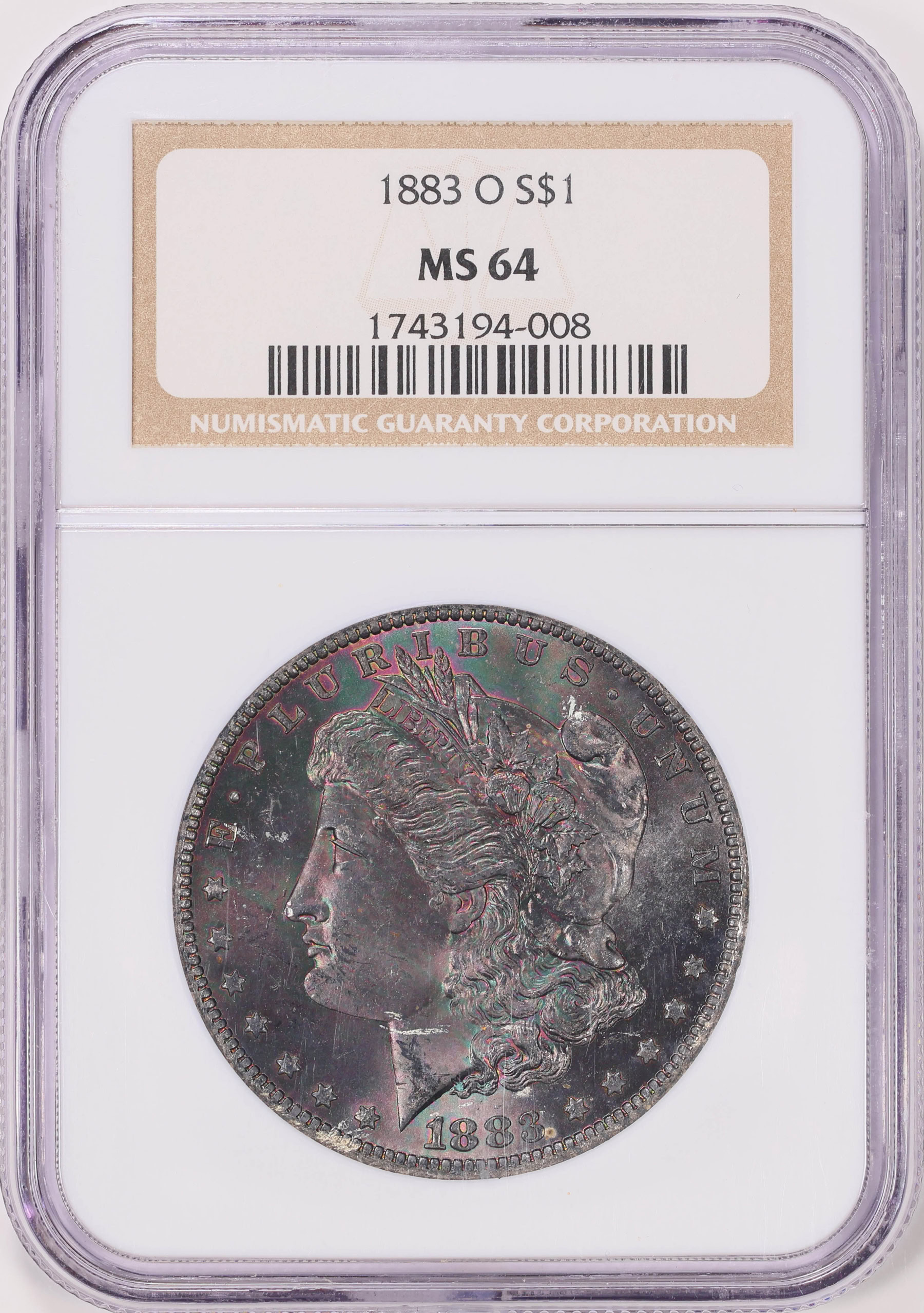 1883-O Morgan Silver Dollar NGC MS-64 (Toned) (Item 1786278) | GreatCollections Coin Auctions