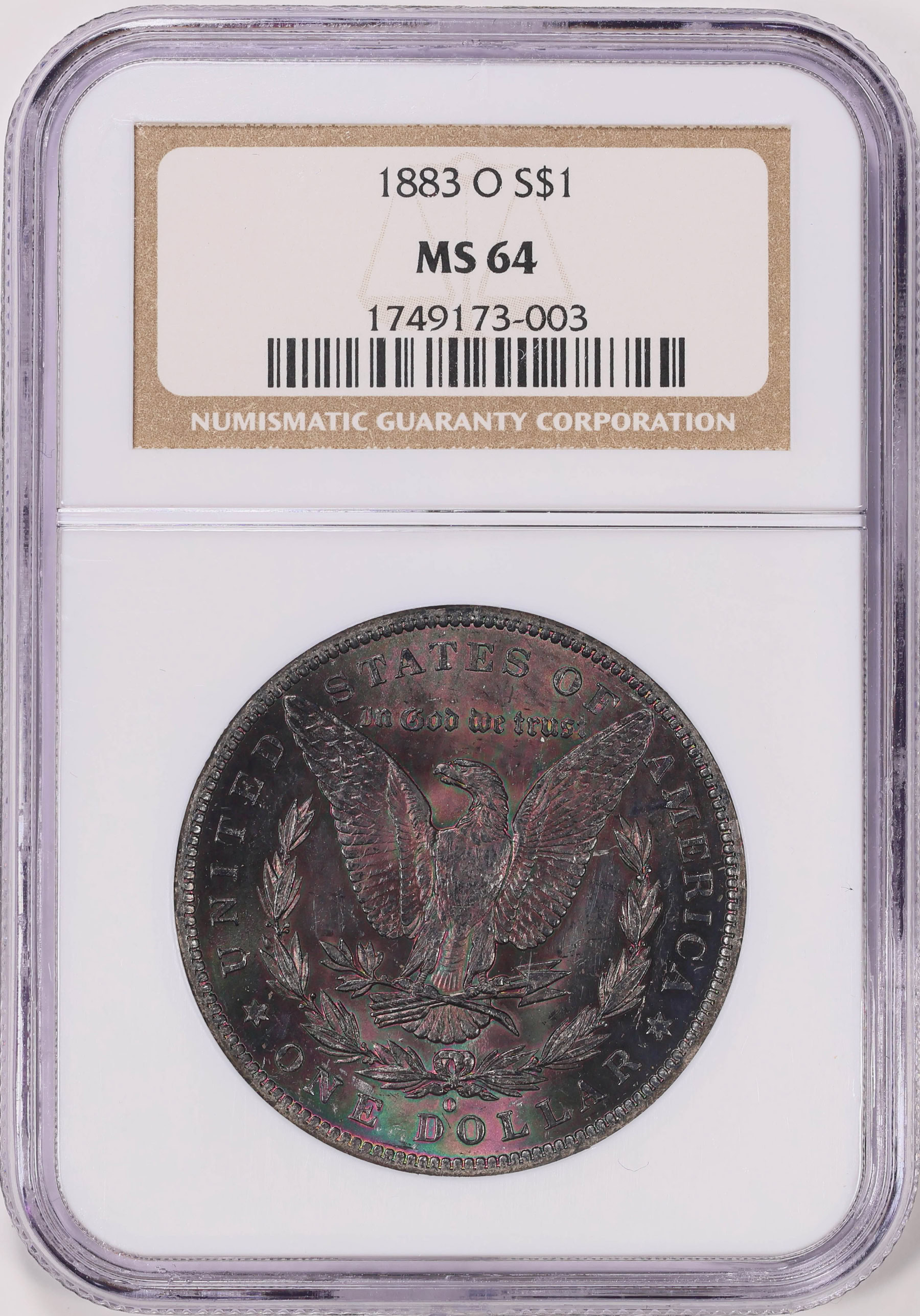 1883-O Morgan Silver Dollar NGC MS-64 (Toned) (Item 1786279) | GreatCollections Coin Auctions