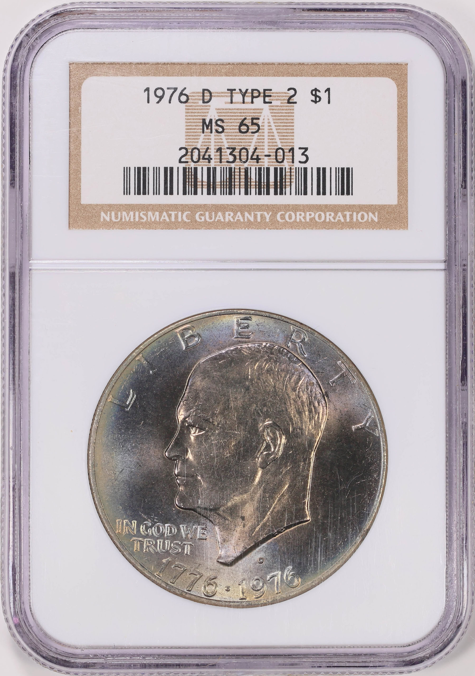 1976-D Eisenhower Dollar Type 2 NGC MS-65 (Toned) (Item 1786280) | GreatCollections Coin Auctions
