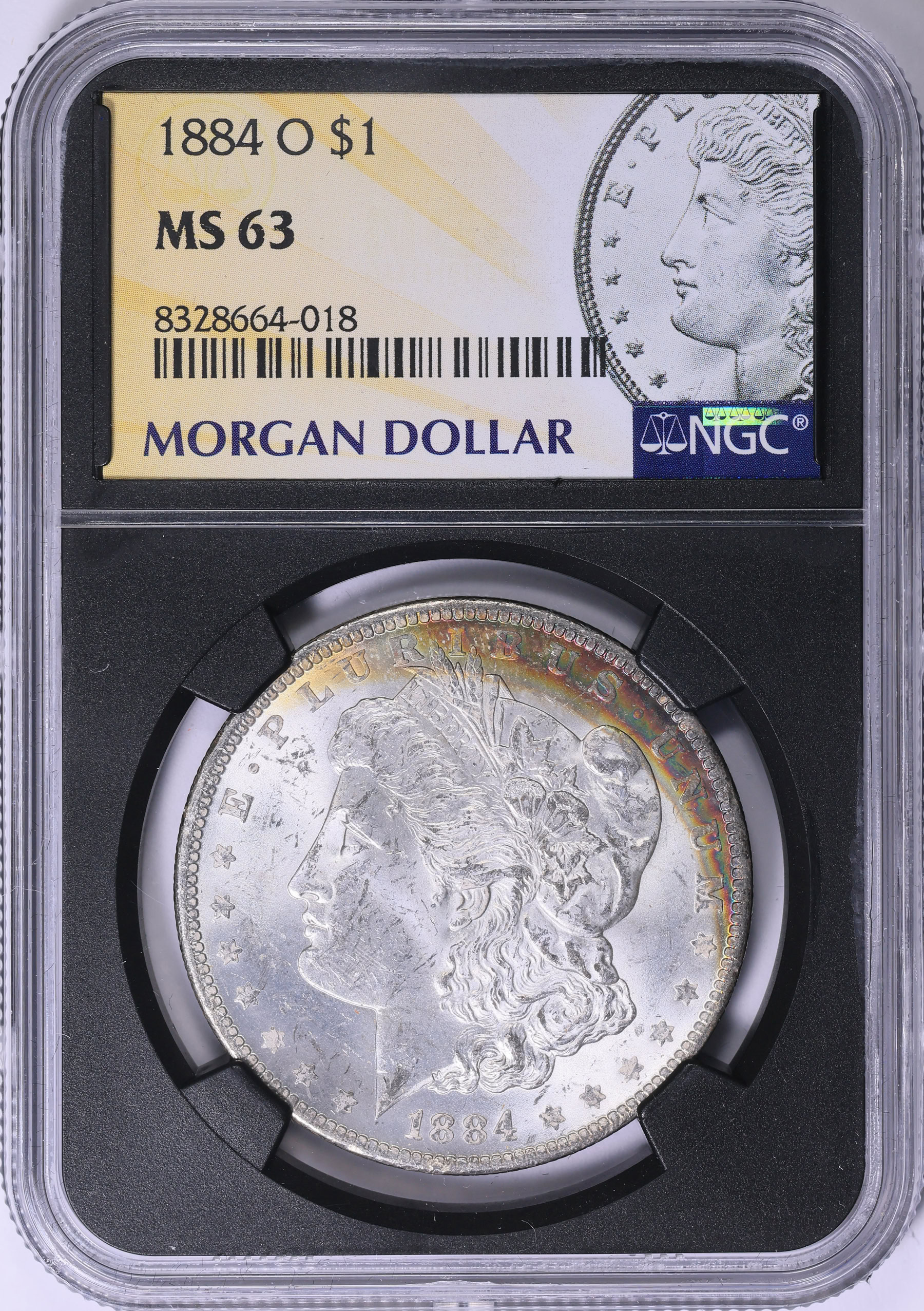 1884-O Morgan Silver Dollar NGC MS-63 (Black Retro Holder) (Toned) (Item 1786286 ...