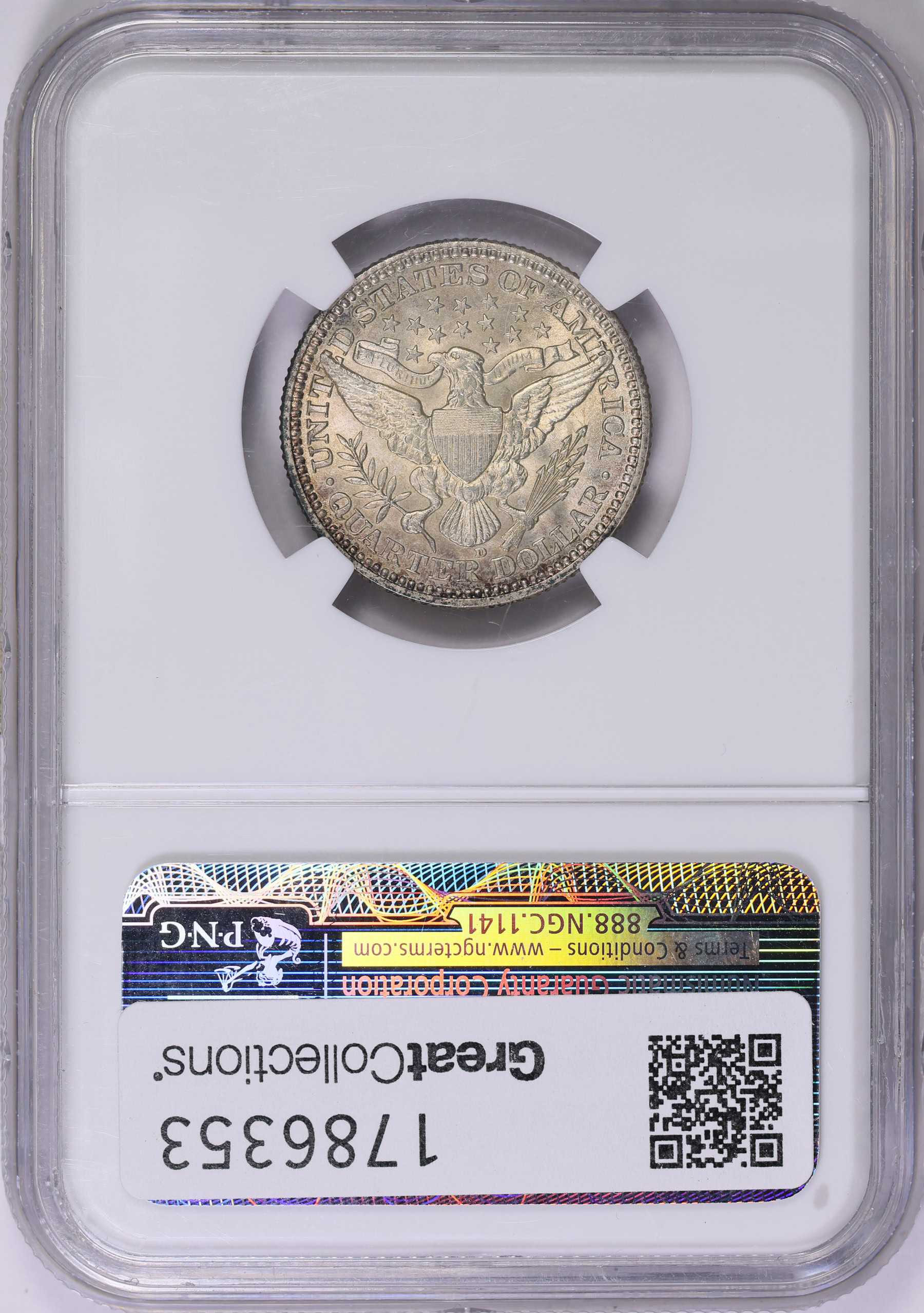1916-D Barber Quarter NGC MS-63 (Item 1786353) | GreatCollections Coin Auctions