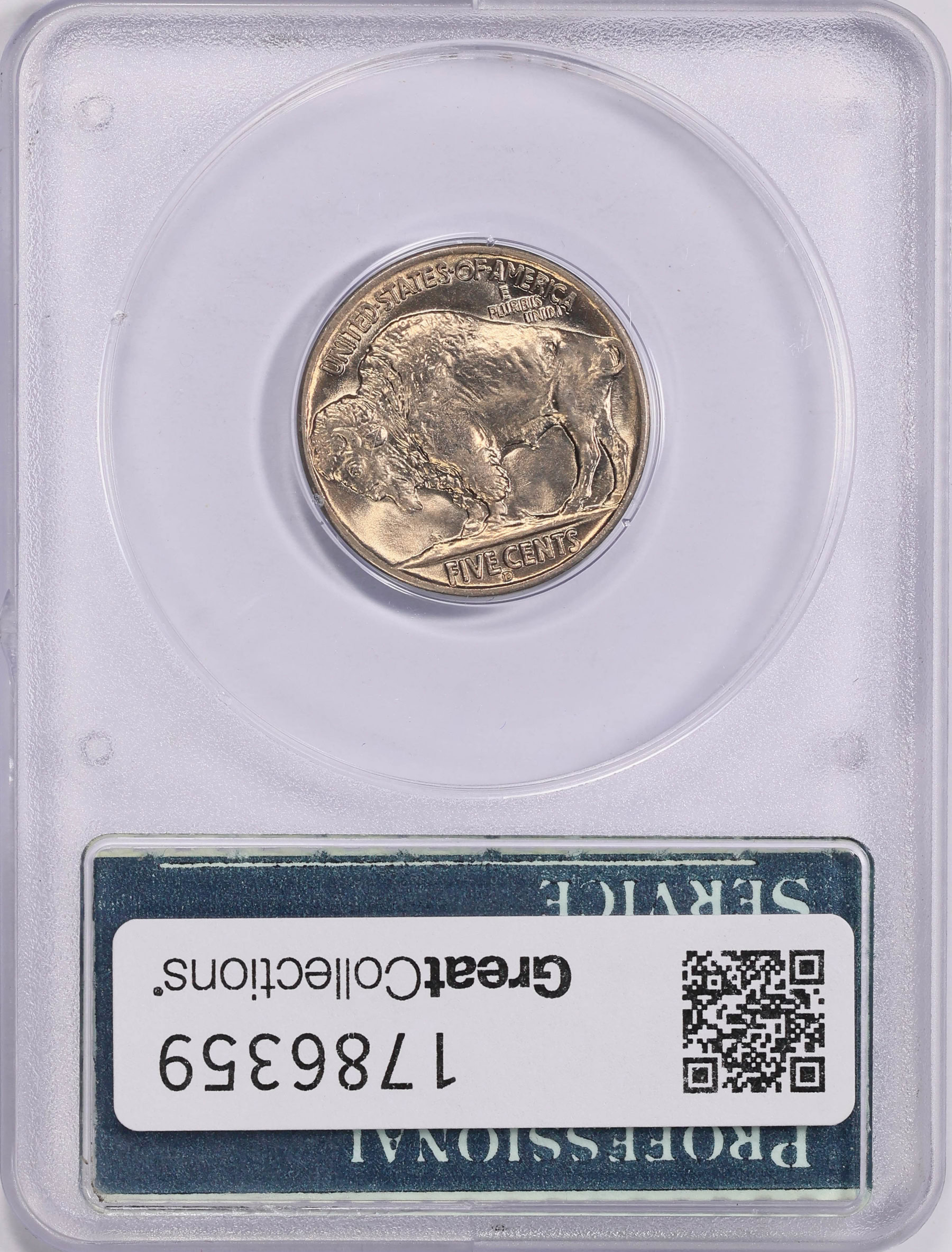 1938-D Buffalo Nickel PCGS MS-65 (CAC Gold) OGH (1st Gen) (Item 1786359) | GreatCollections Coin ...