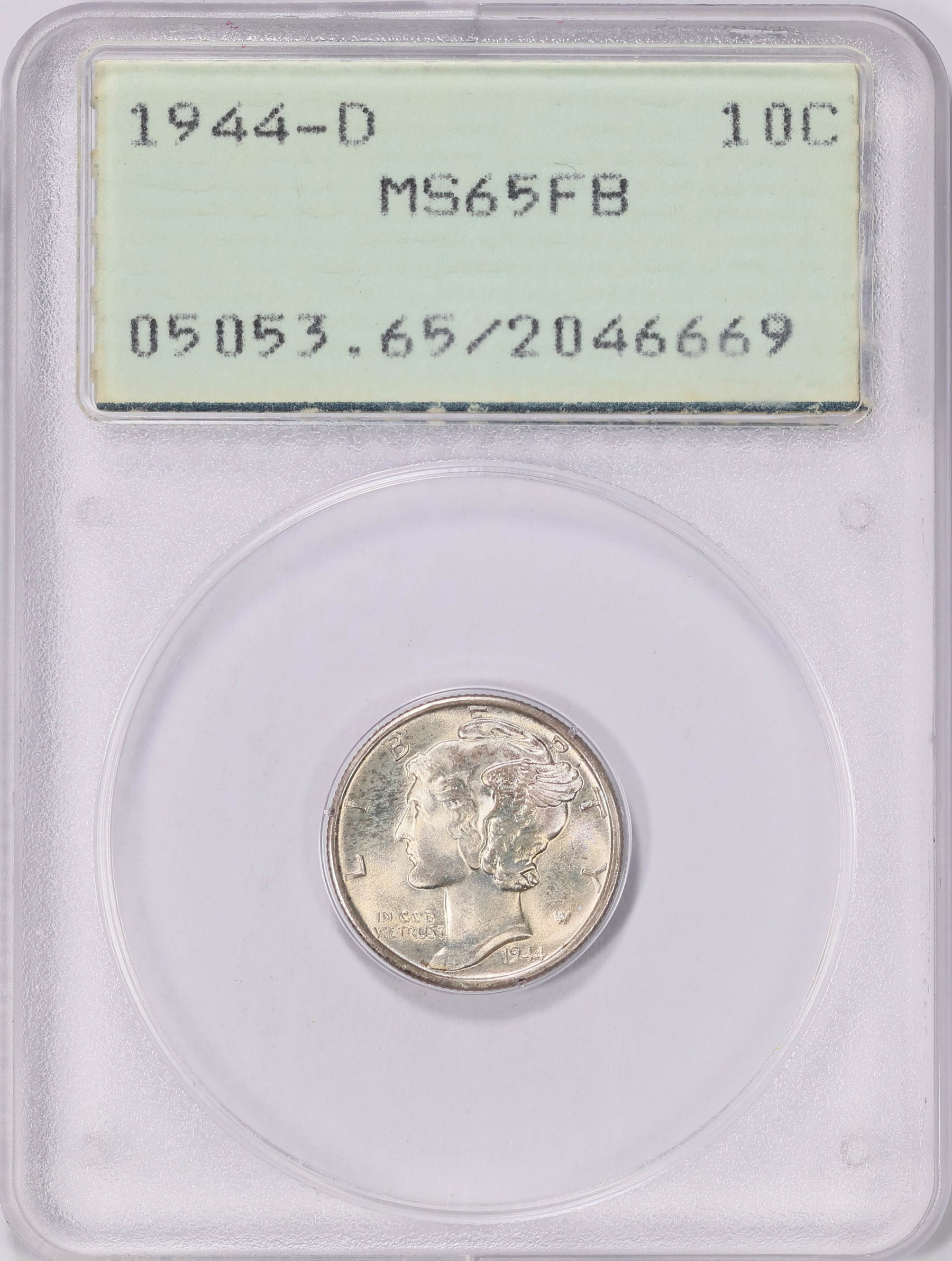 1944-D Mercury Dime PCGS MS-65 FB OGH (1st Gen) (Item 1786363) | GreatCollections Coin Auctions