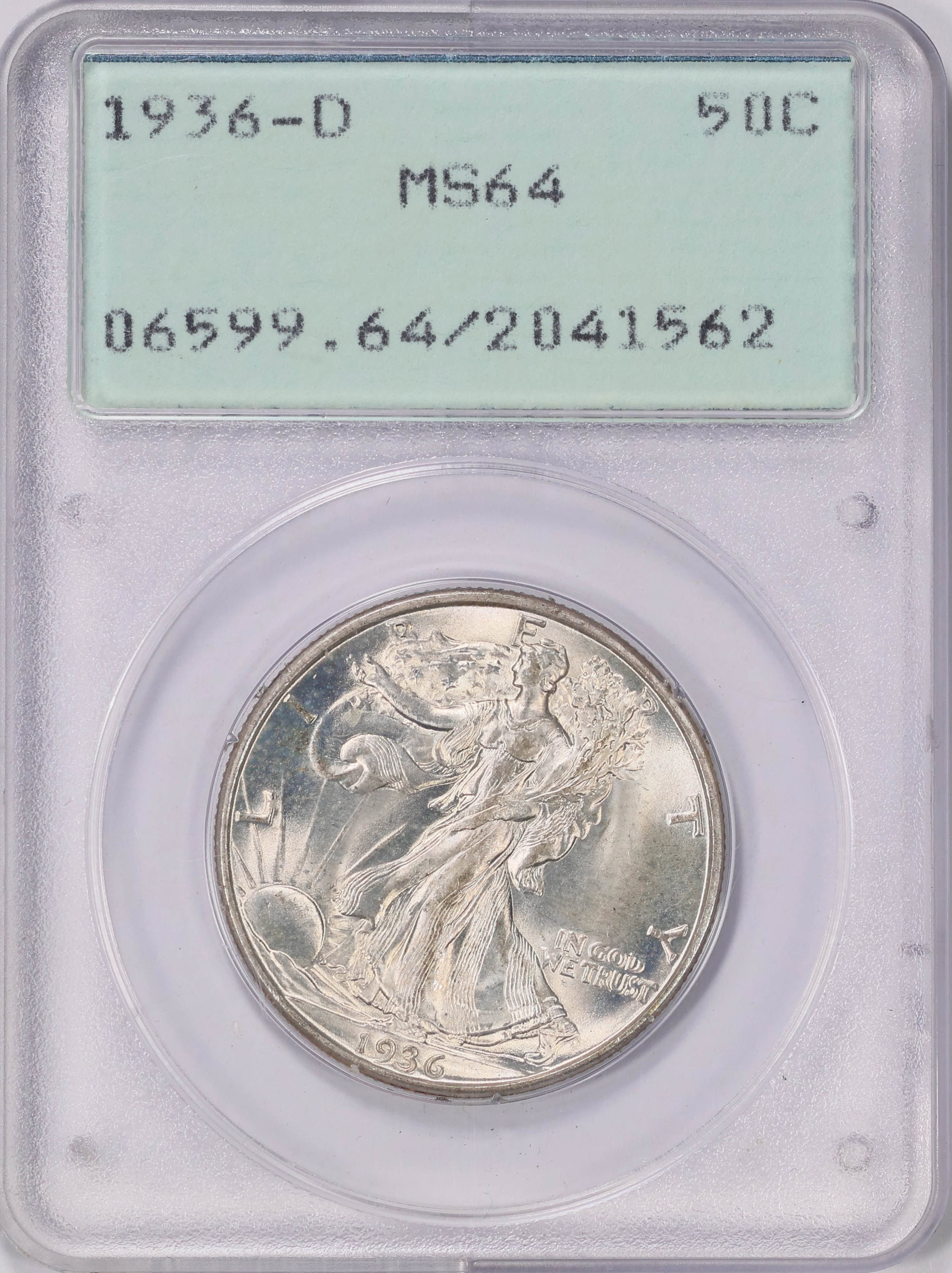 1936-D Walking Liberty Half Dollar PCGS MS-64 OGH (1st Gen) (Item 1786445) | GreatCollections ...