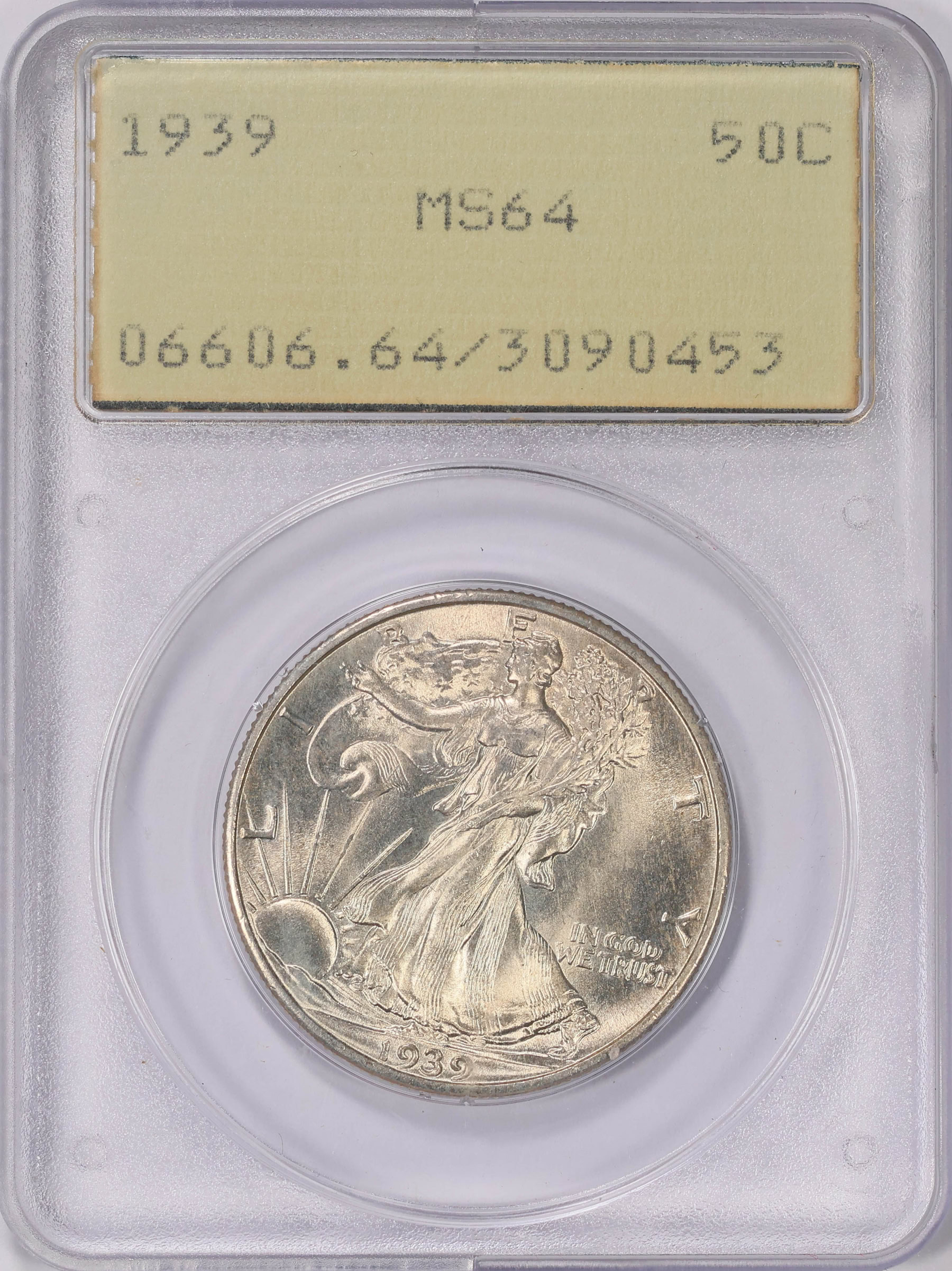 1939 Walking Liberty Half Dollar PCGS MS-64 OGH (1st Gen) (Item 1786446) | GreatCollections Coin ...