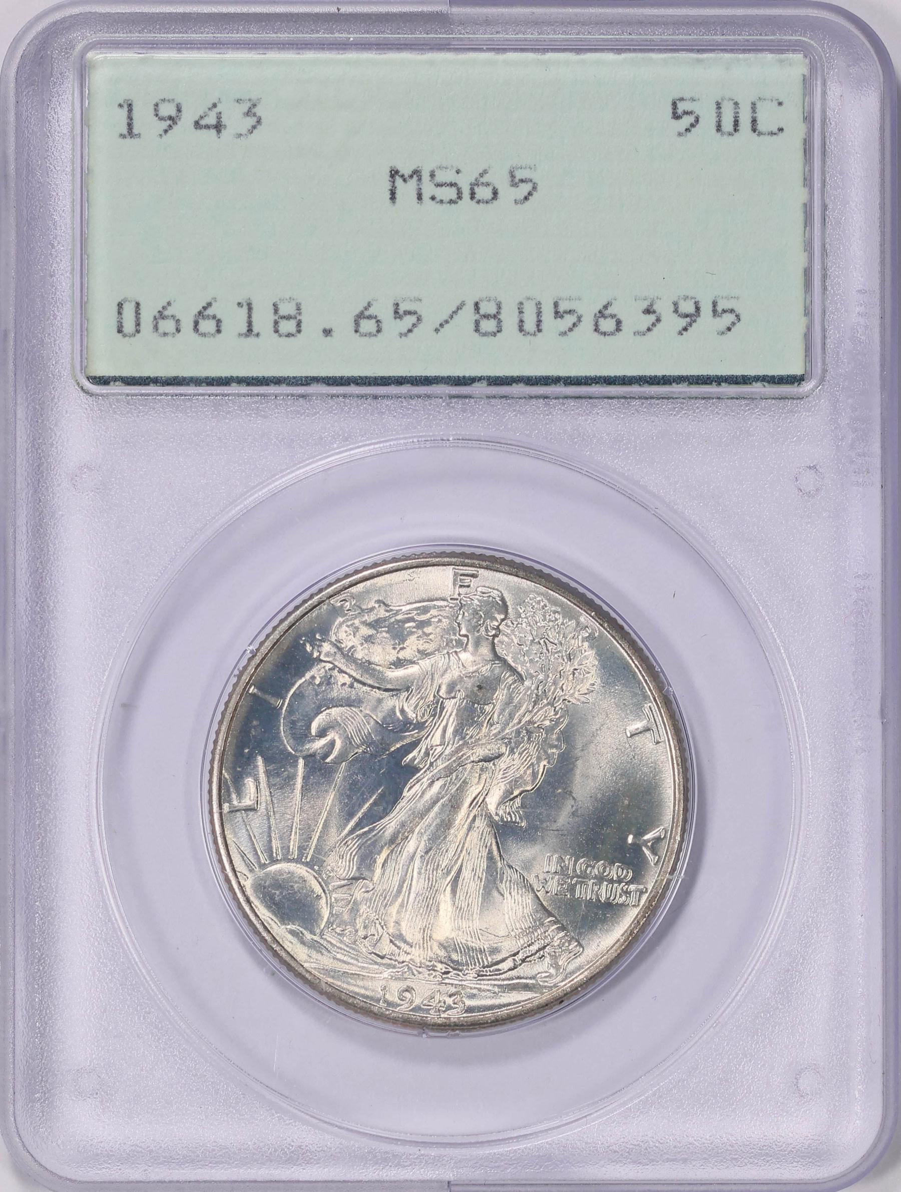 1943 Walking Liberty Half Dollar PCGS MS-65 OGH (1st Gen) (Item 1786447) | GreatCollections Coin ...