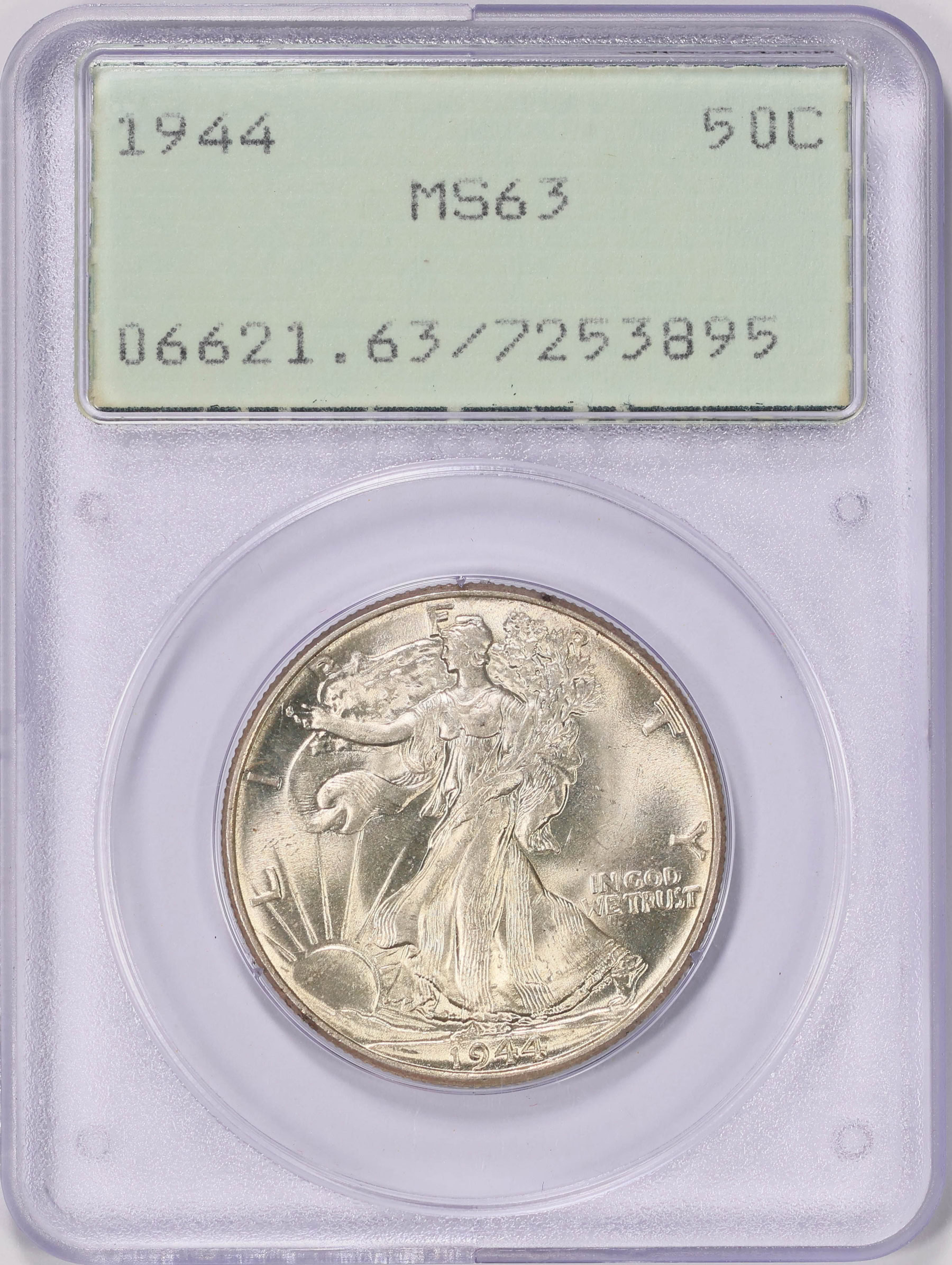 1944 Walking Liberty Half Dollar PCGS MS-63 OGH (1st Gen) (Item 1786462) | GreatCollections Coin ...