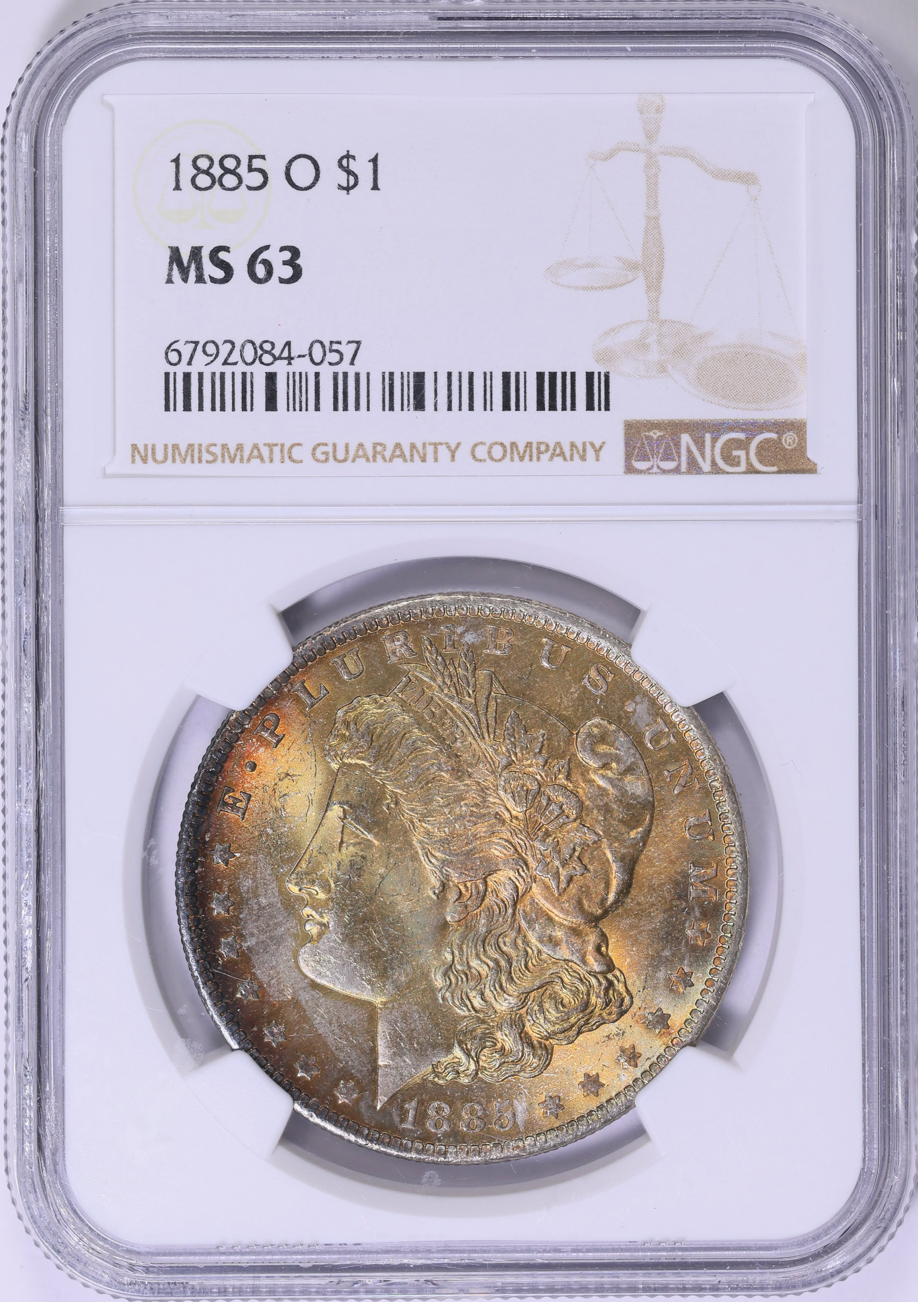 1885-O Morgan Silver Dollar NGC MS-63 (Toned) (Item 1786467) | GreatCollections Coin Auctions
