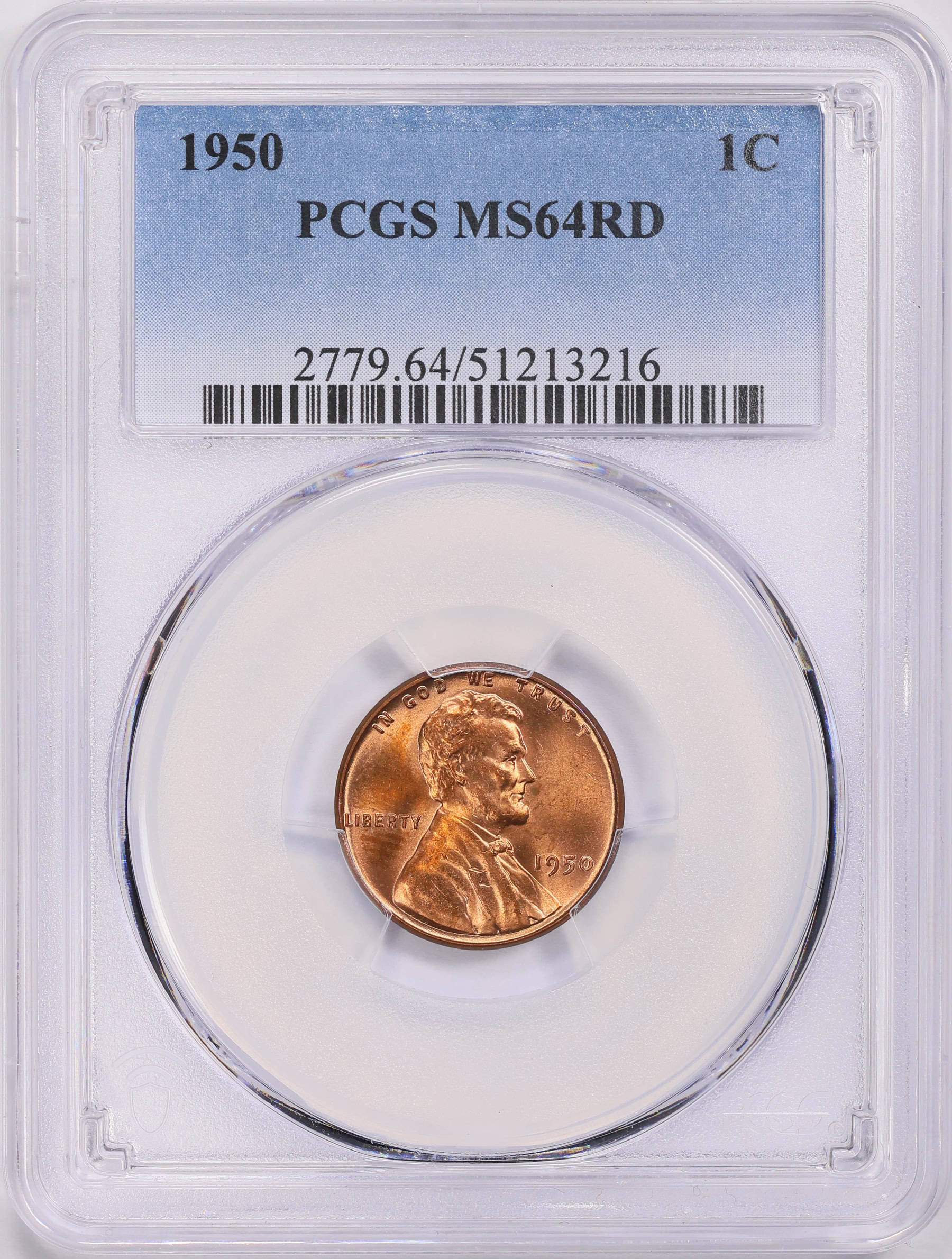 1950 Lincoln Cent PCGS MS-64 RD (Item 1786493) | GreatCollections Coin Auctions