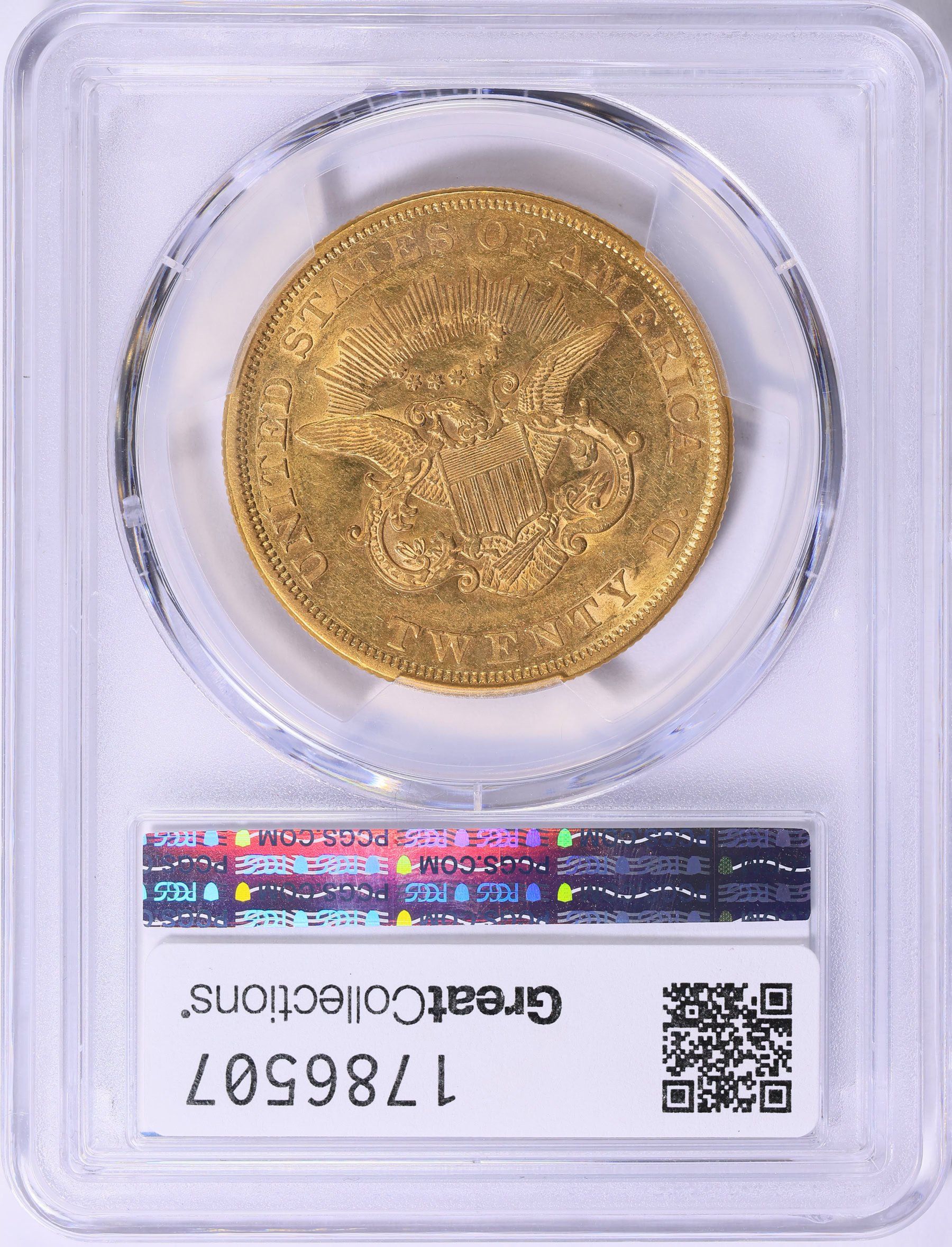 1855 Liberty Gold Double Eagle PCGS AU-55 (Item 1786507) | GreatCollections Coin Auctions