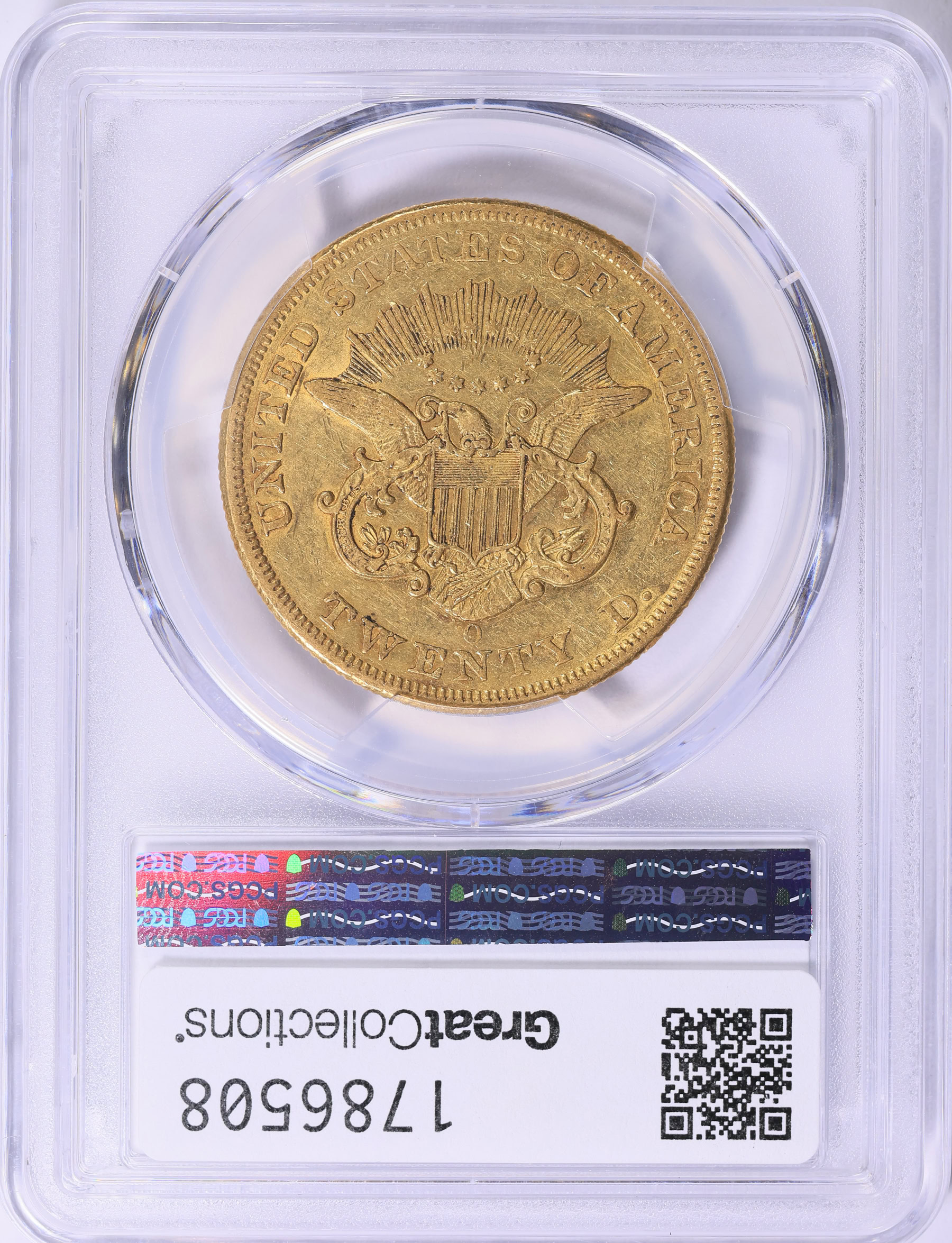 1855-O Liberty Gold Double Eagle PCGS AU-50 (Item 1786508) | GreatCollections Coin Auctions
