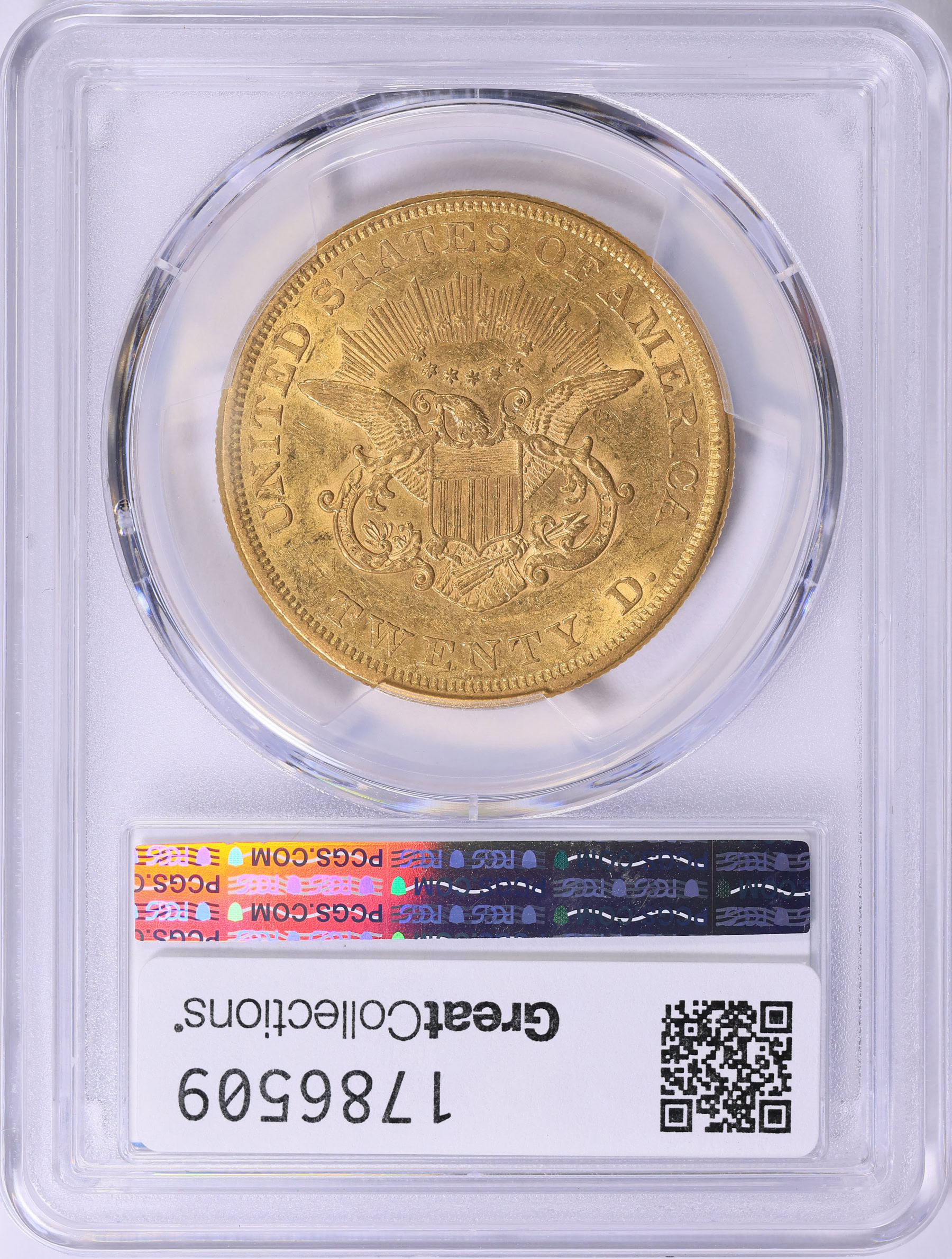 1856 Liberty Gold Double Eagle PCGS AU-58 (Item 1786509) | GreatCollections Coin Auctions