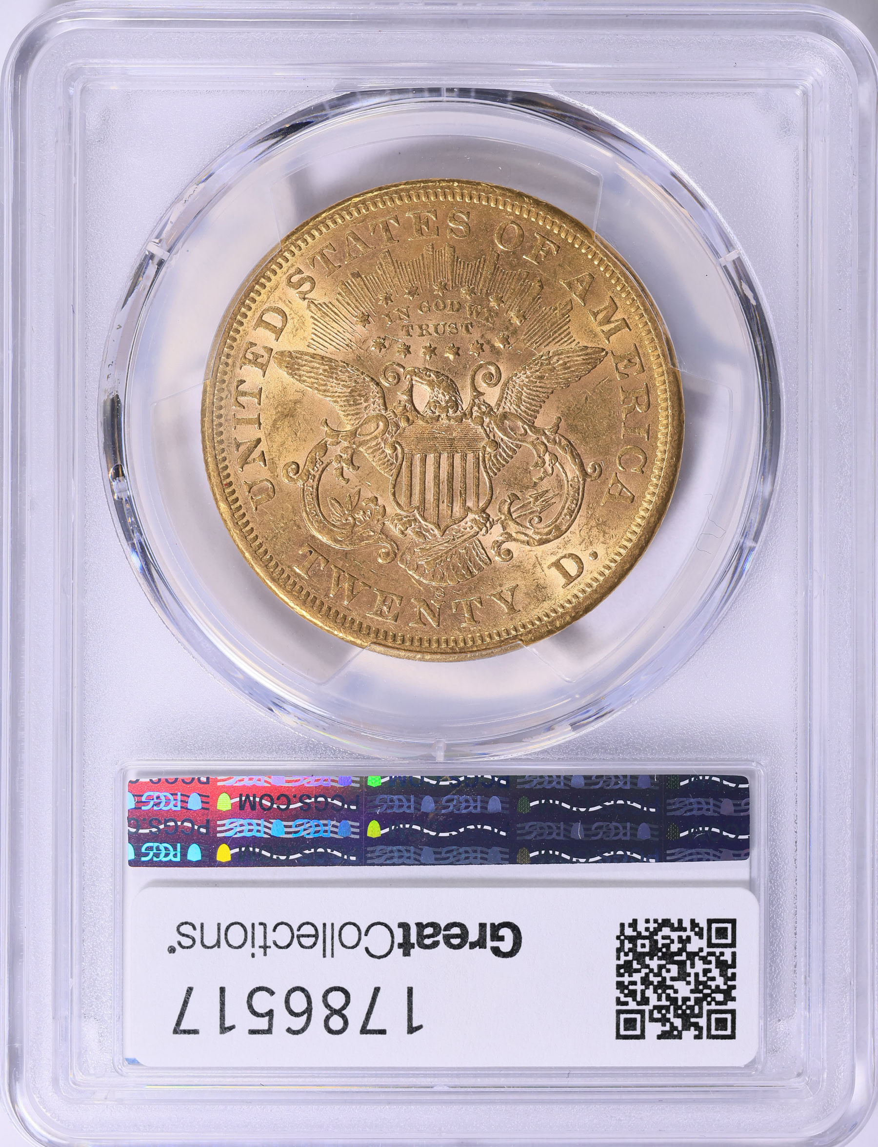 1867-S Liberty Gold Double Eagle PCGS AU-58 (Item 1786517) | GreatCollections Coin Auctions