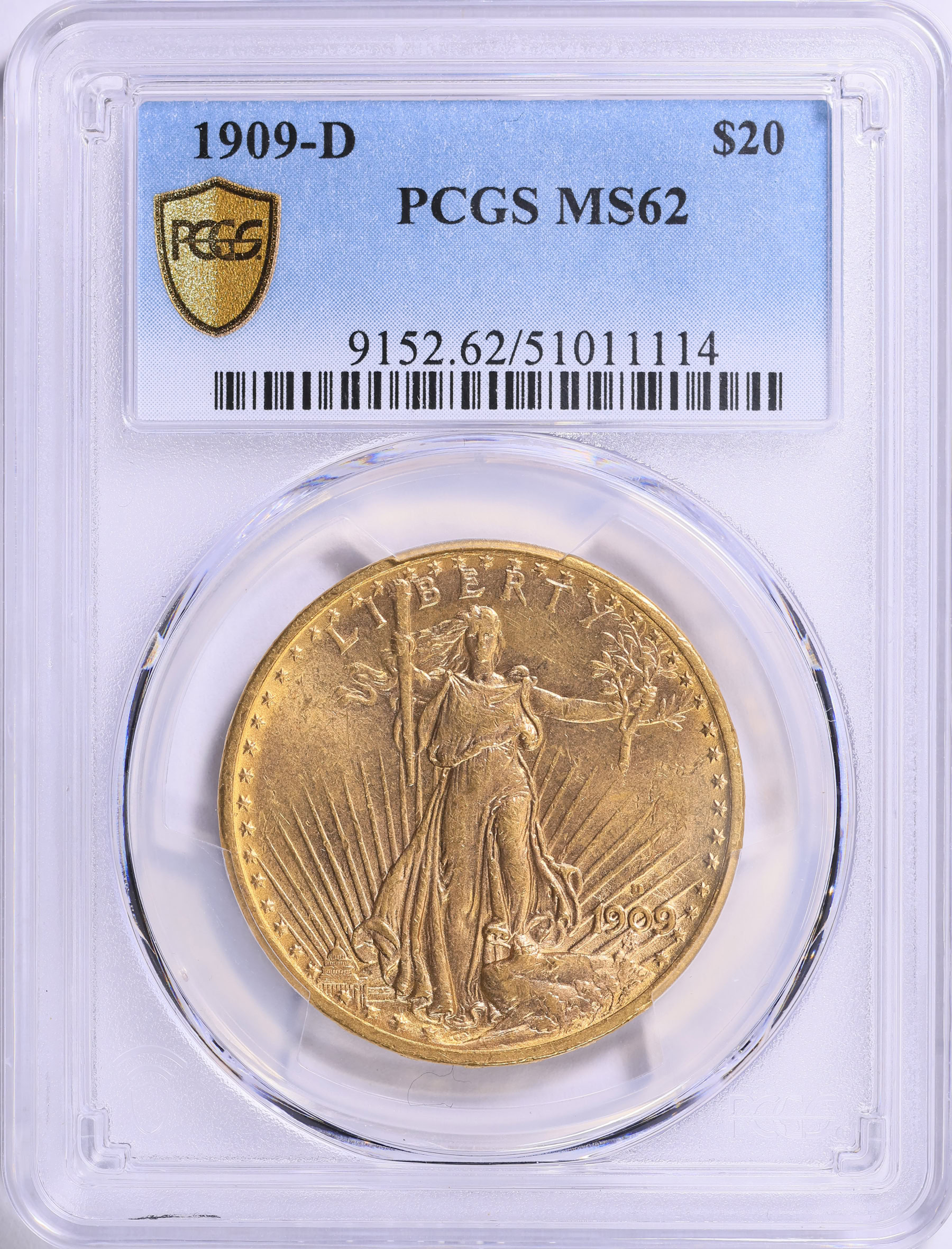 1909-D Saint-Gaudens Gold Double Eagle PCGS MS-62 (Item 1786530 ...