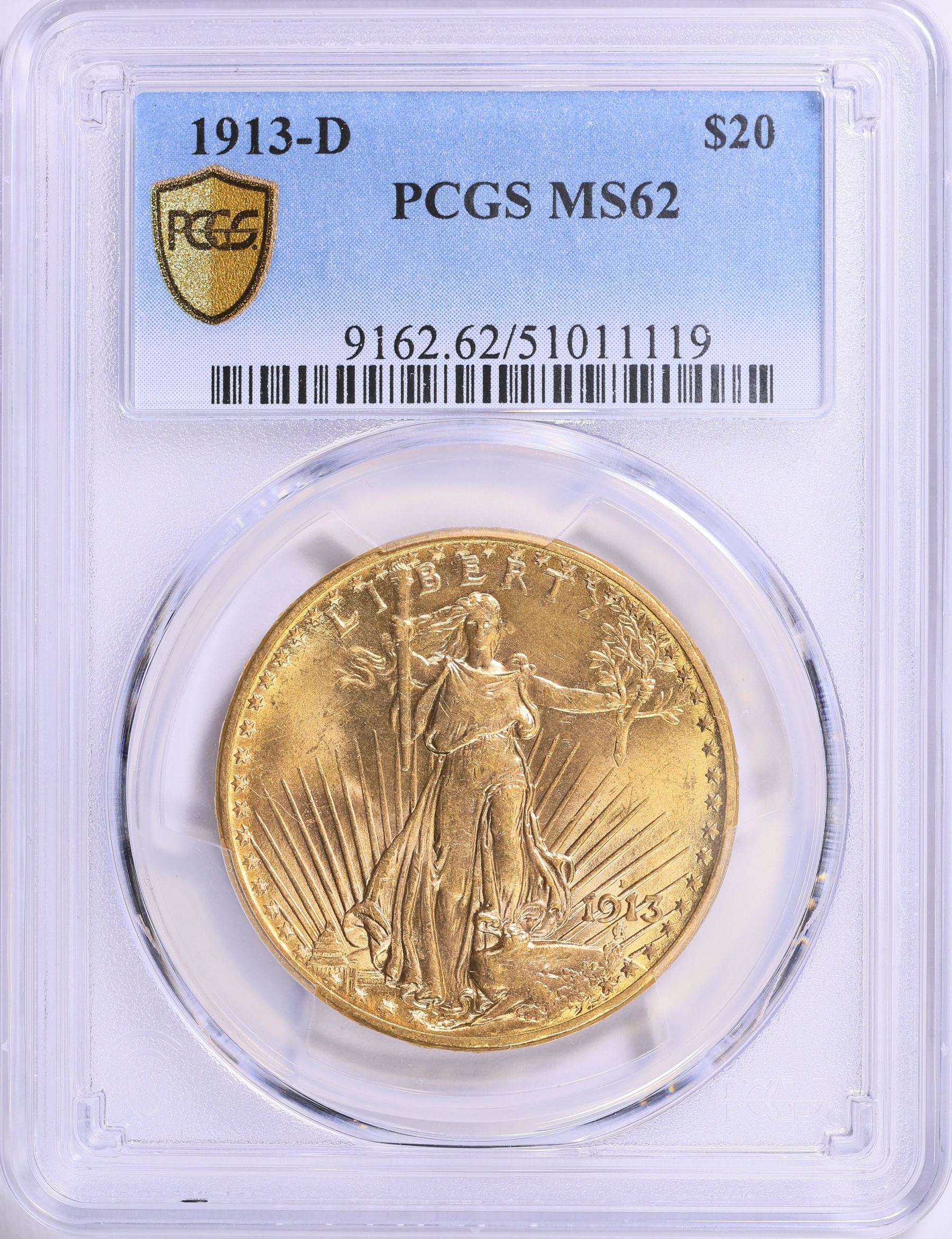 1913-D Saint-Gaudens Gold Double Eagle PCGS MS-62 (Item 1786533 ...