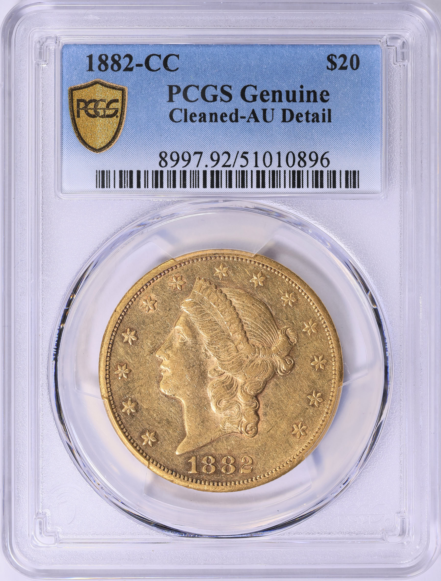 1882-CC Liberty Gold Double Eagle PCGS Genuine AU Details (Item 1786544 ...