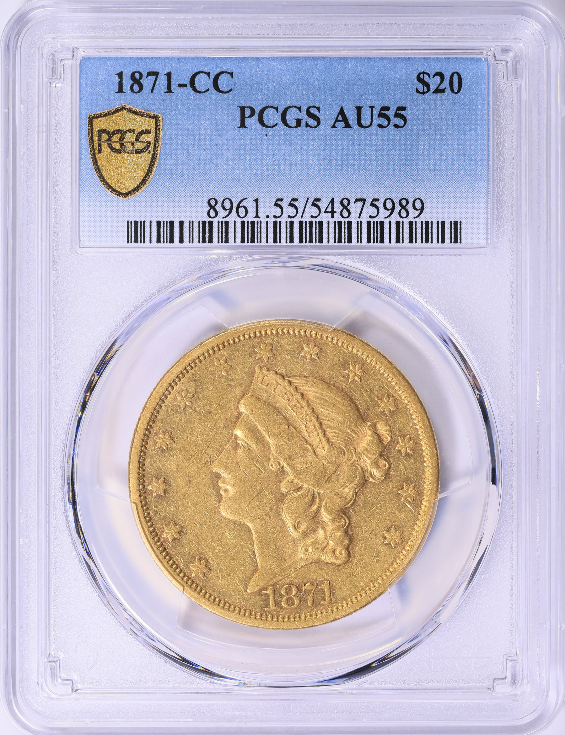 1871-CC Liberty Gold Double Eagle PCGS AU-55 (Item 1786554) | GreatCollections Coin Auctions
