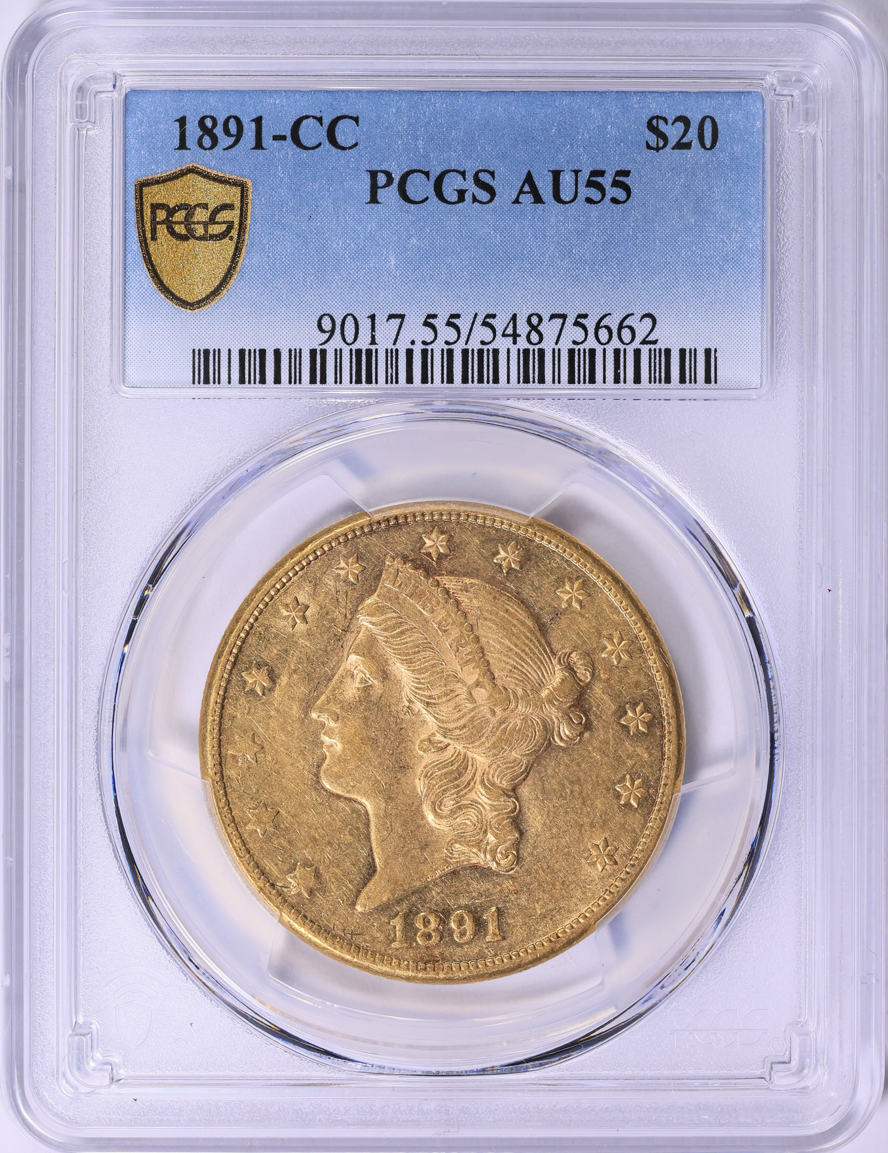 1891-CC Liberty Gold Double Eagle PCGS AU-55 (Item 1786555) | GreatCollections Coin Auctions