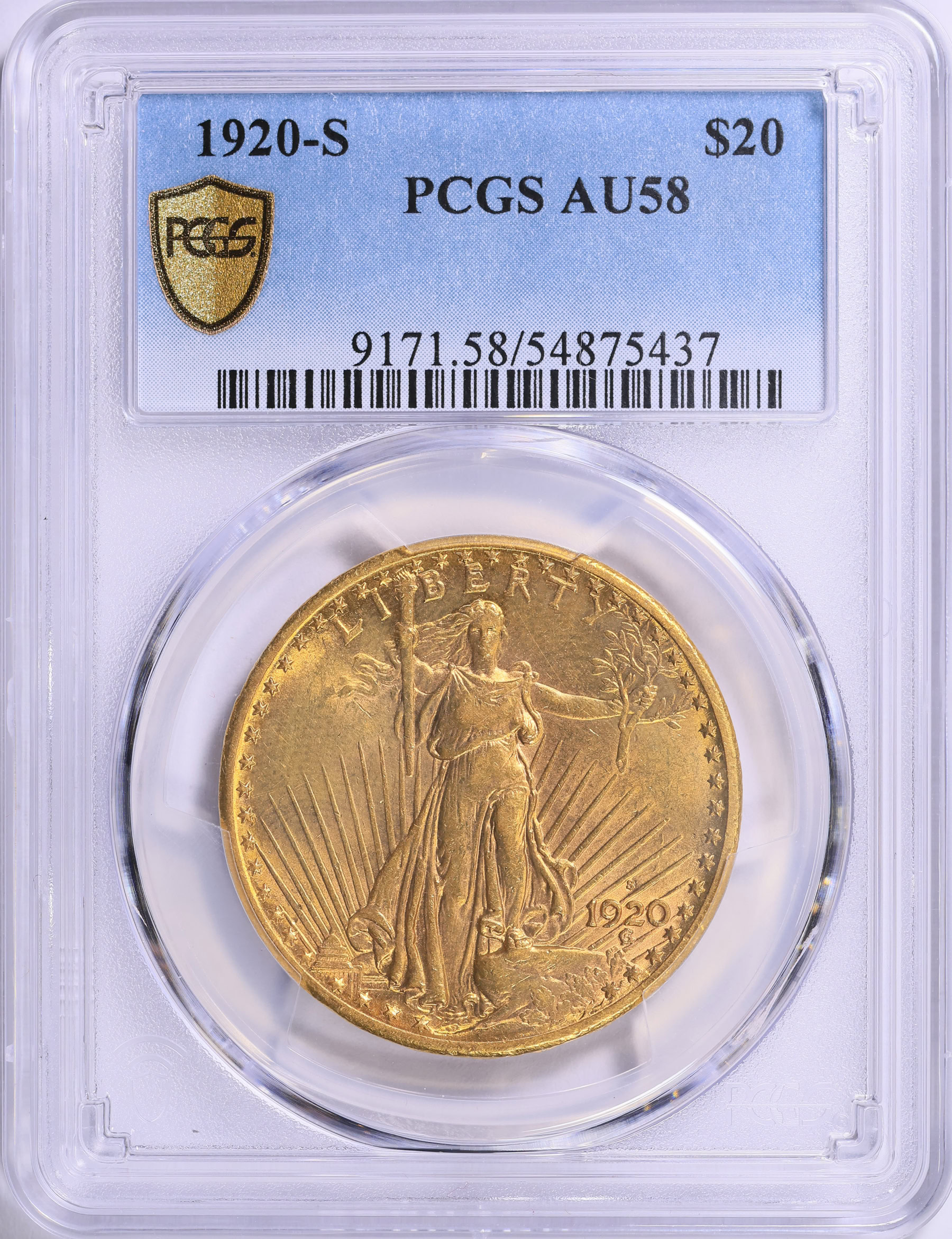1920-S Saint-Gaudens Gold Double Eagle PCGS AU-58 (Item 1786558 ...