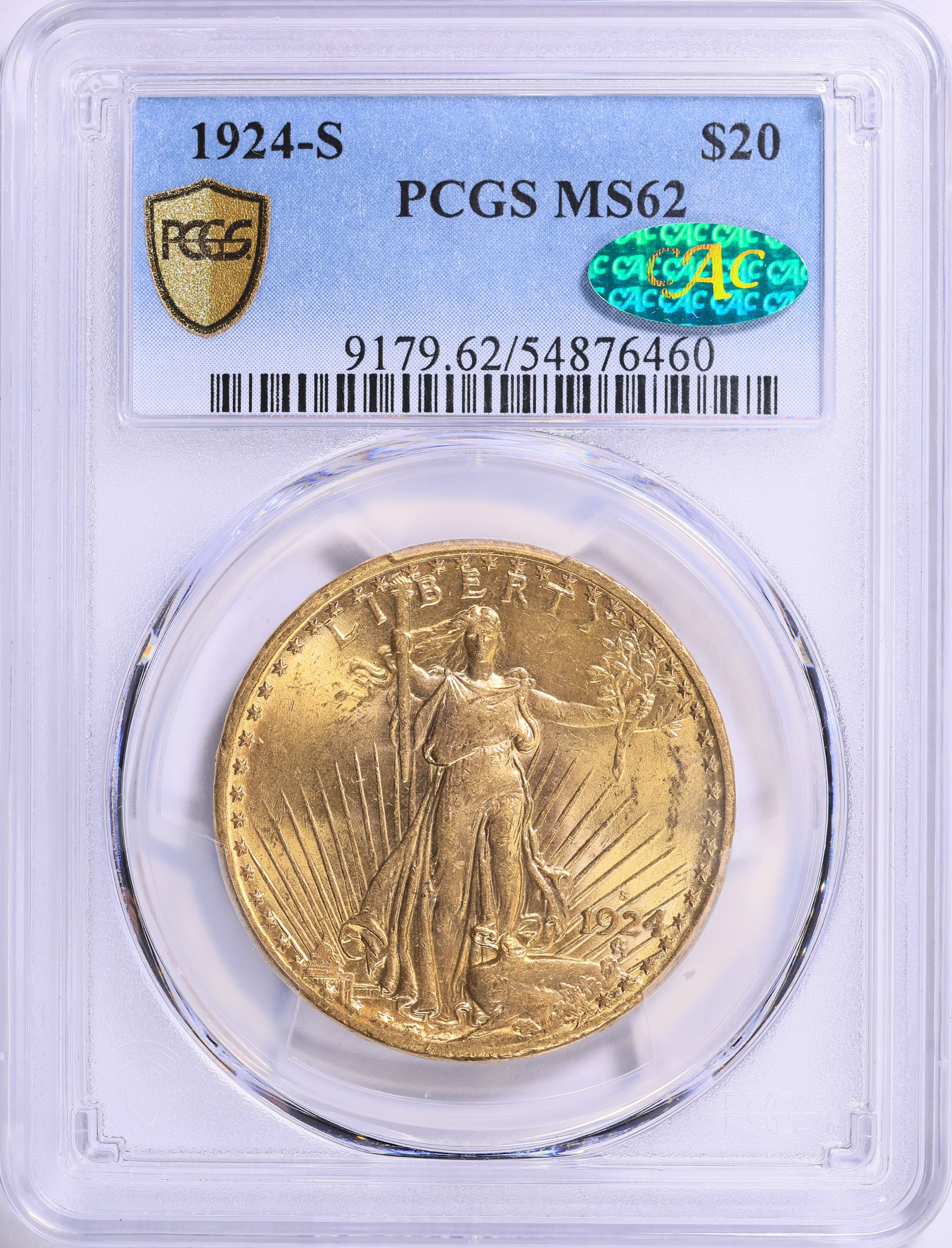 1924-S Saint-Gaudens Gold Double Eagle PCGS MS-62 (CAC Green) (Item 1786560) | GreatCollections ...