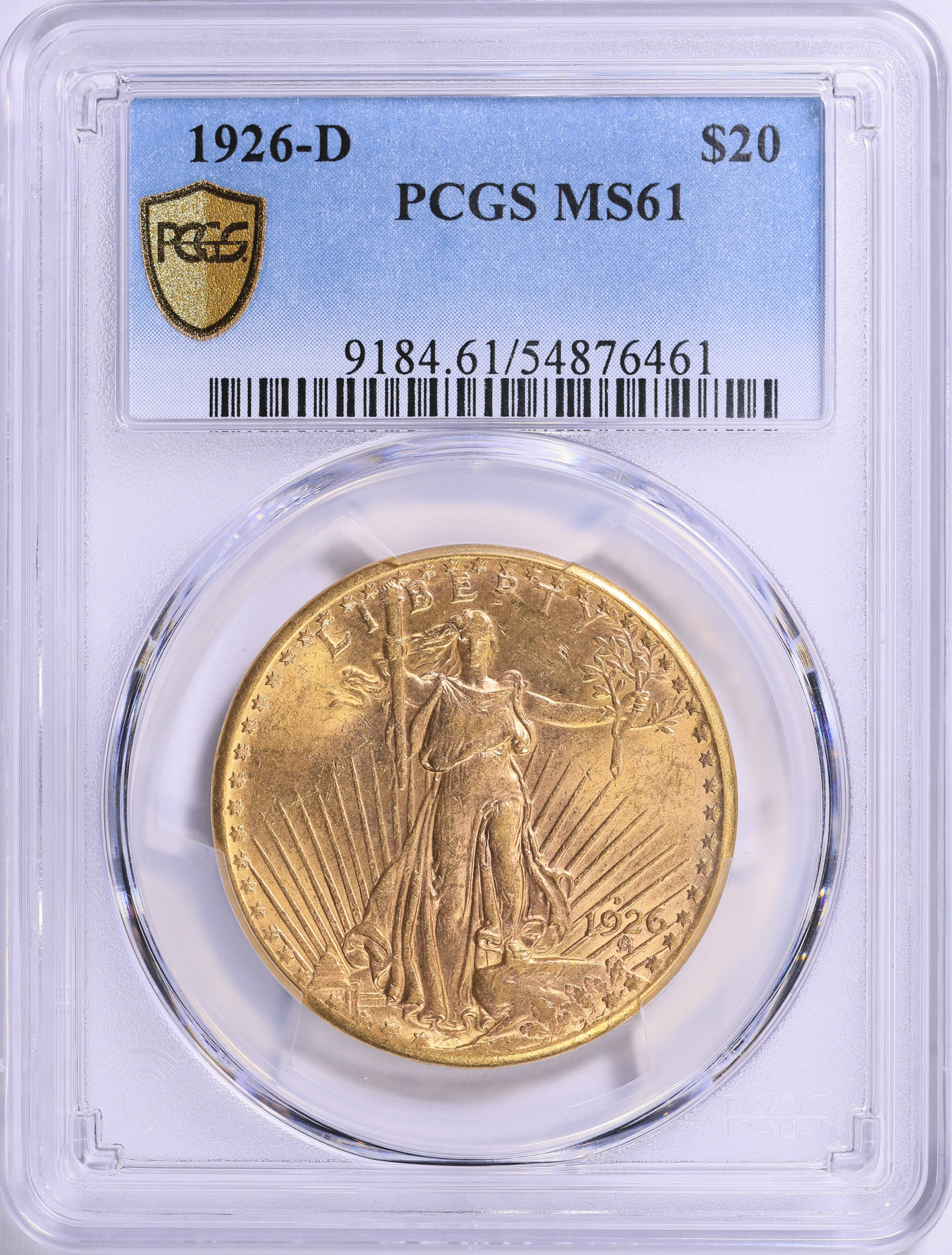 1926-D Saint-Gaudens Gold Double Eagle PCGS MS-61 (Item 1786562) | GreatCollections Coin Auctions
