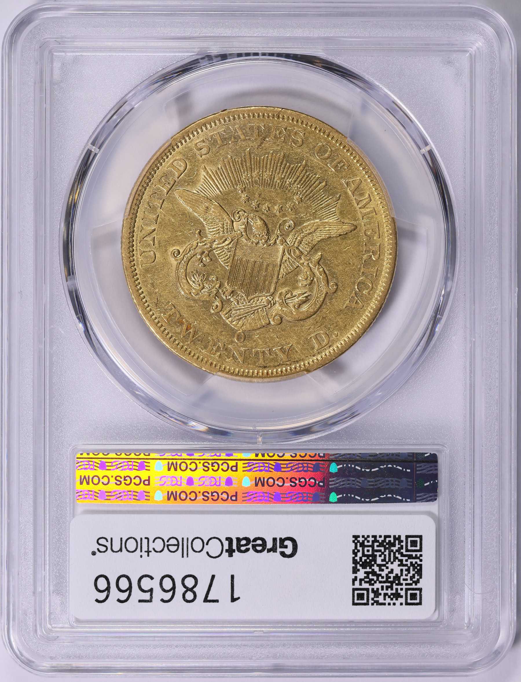 1861-O Liberty Gold Double Eagle PCGS AU-53 (Item 1786566) | GreatCollections Coin Auctions